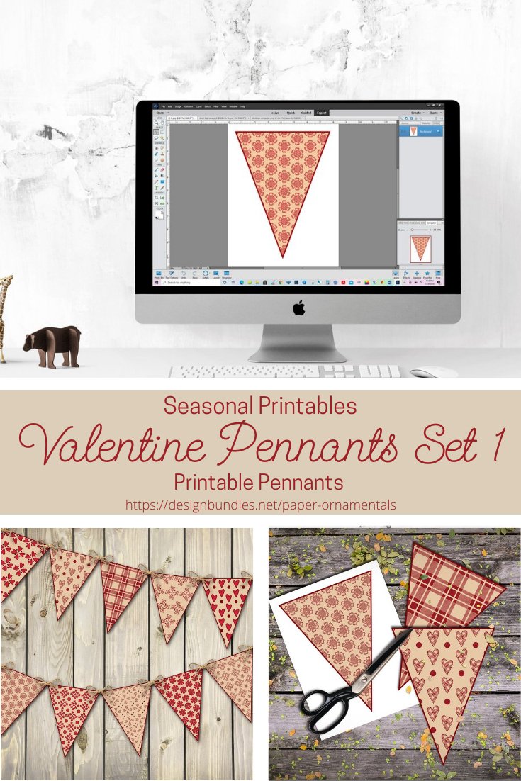 Printable Valentine Pennant Banner Set 1 (199556)