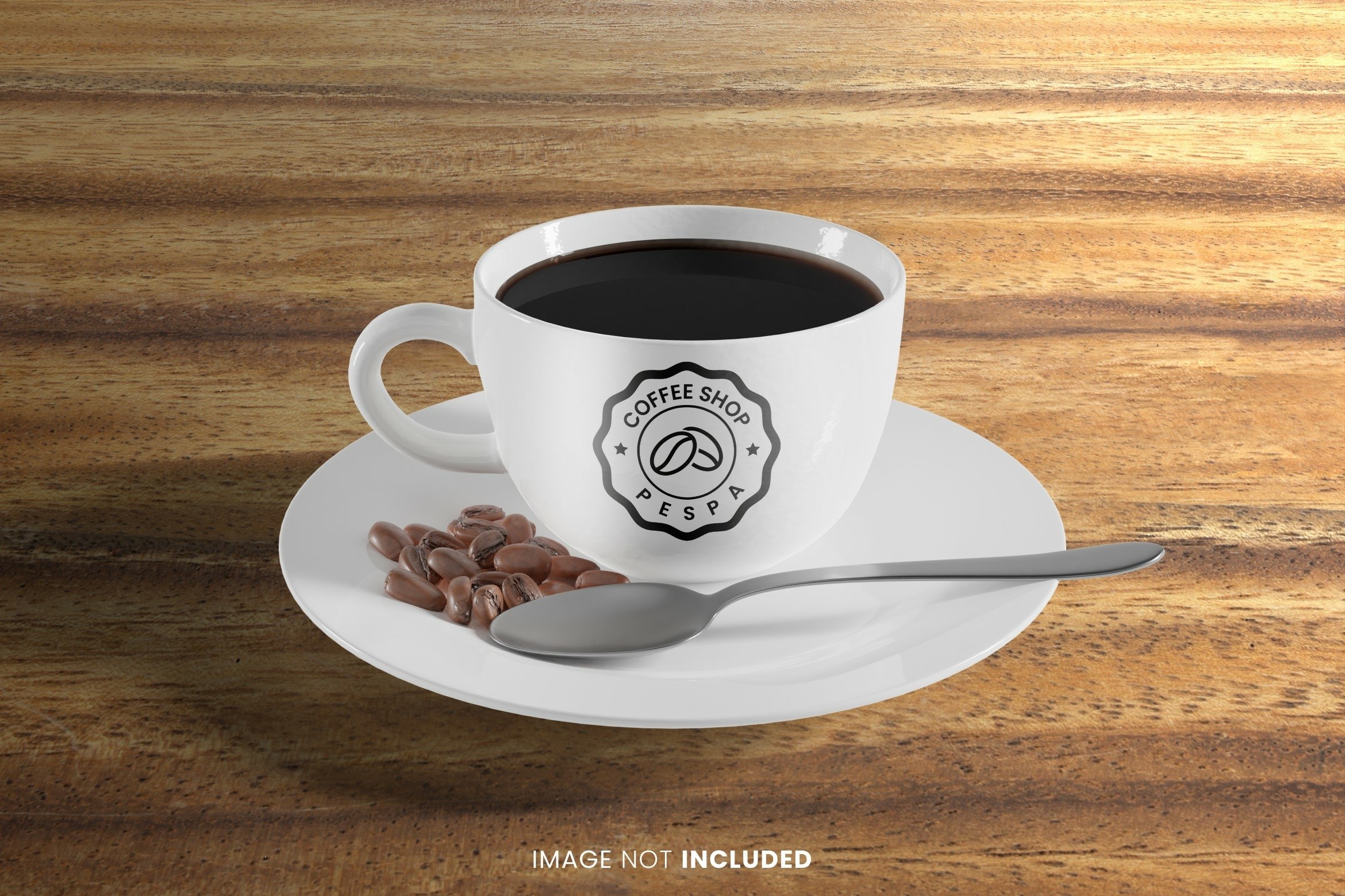 cup coffee realistic logo mockup psd