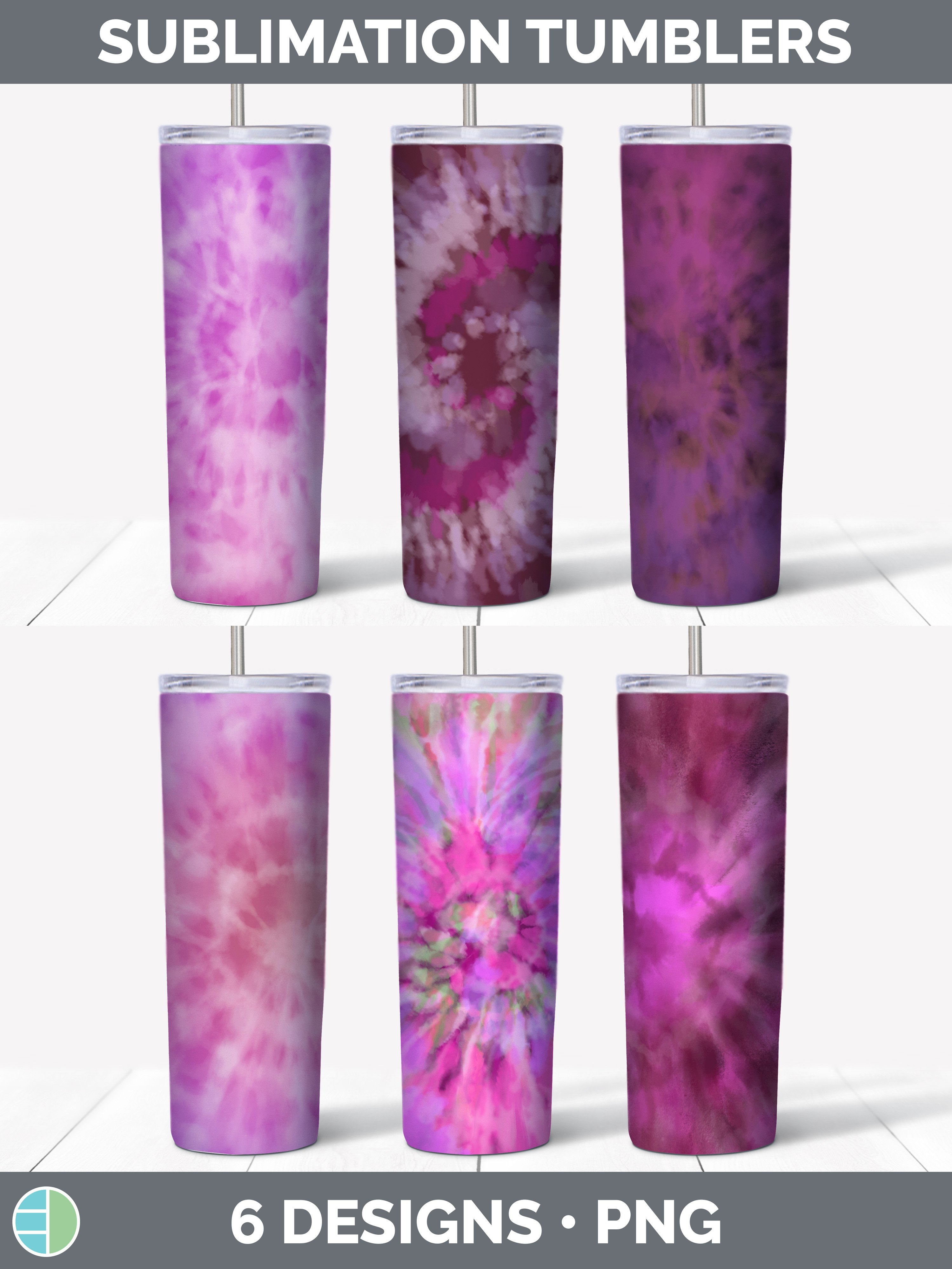 Pink Tie Dye Tumbler Sublimation Bundle