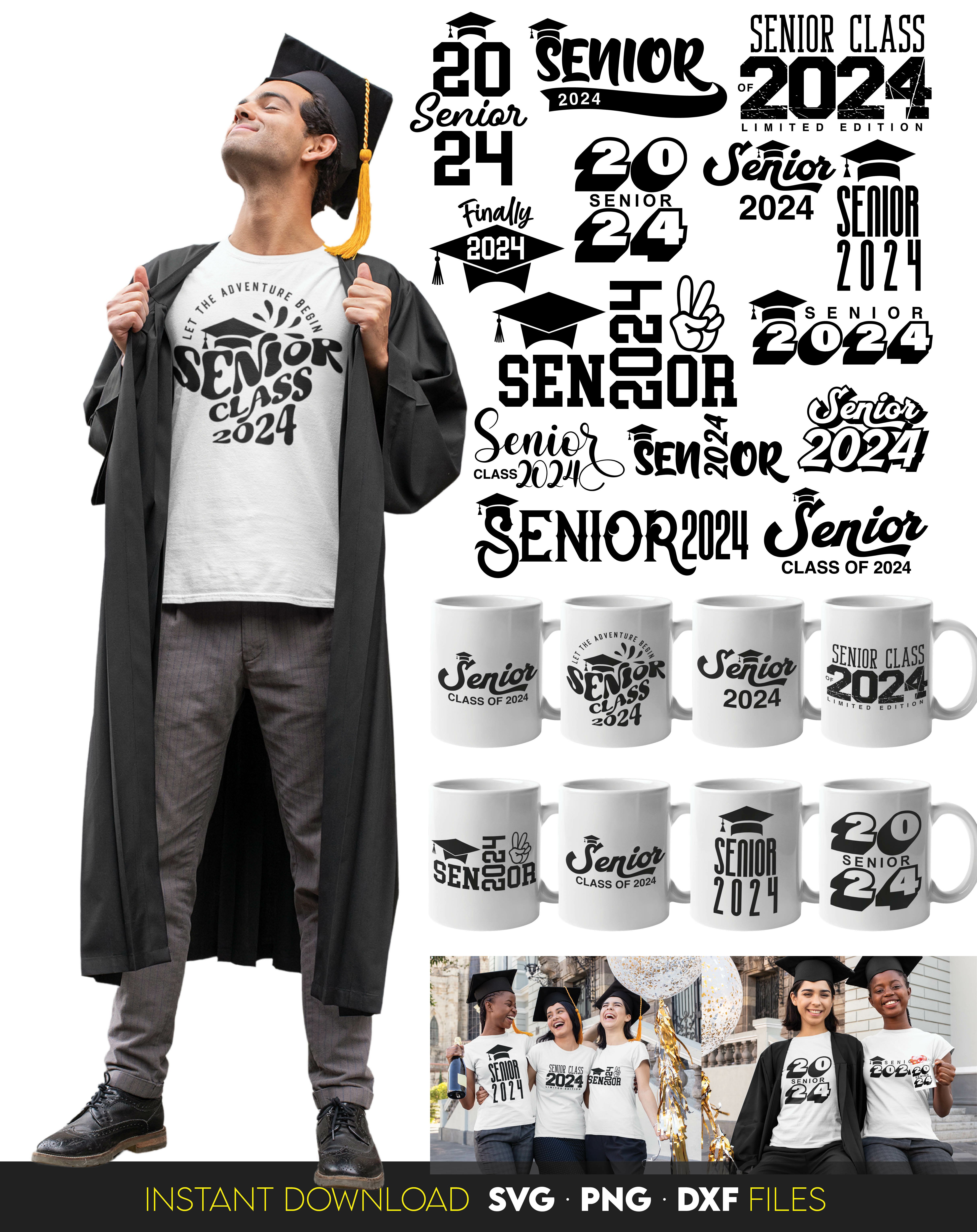 Senior Class Of 2024 SVG PNG Bundle | Graduation 2024