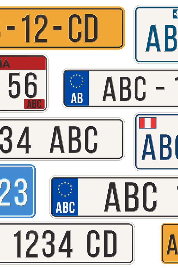 Carplate. EU countries car number plates. Cuba, Pan