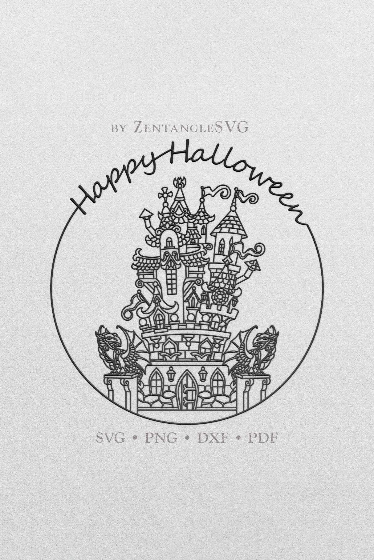 Halloween Castle SVG DXF cut files, Haunted Spooky House