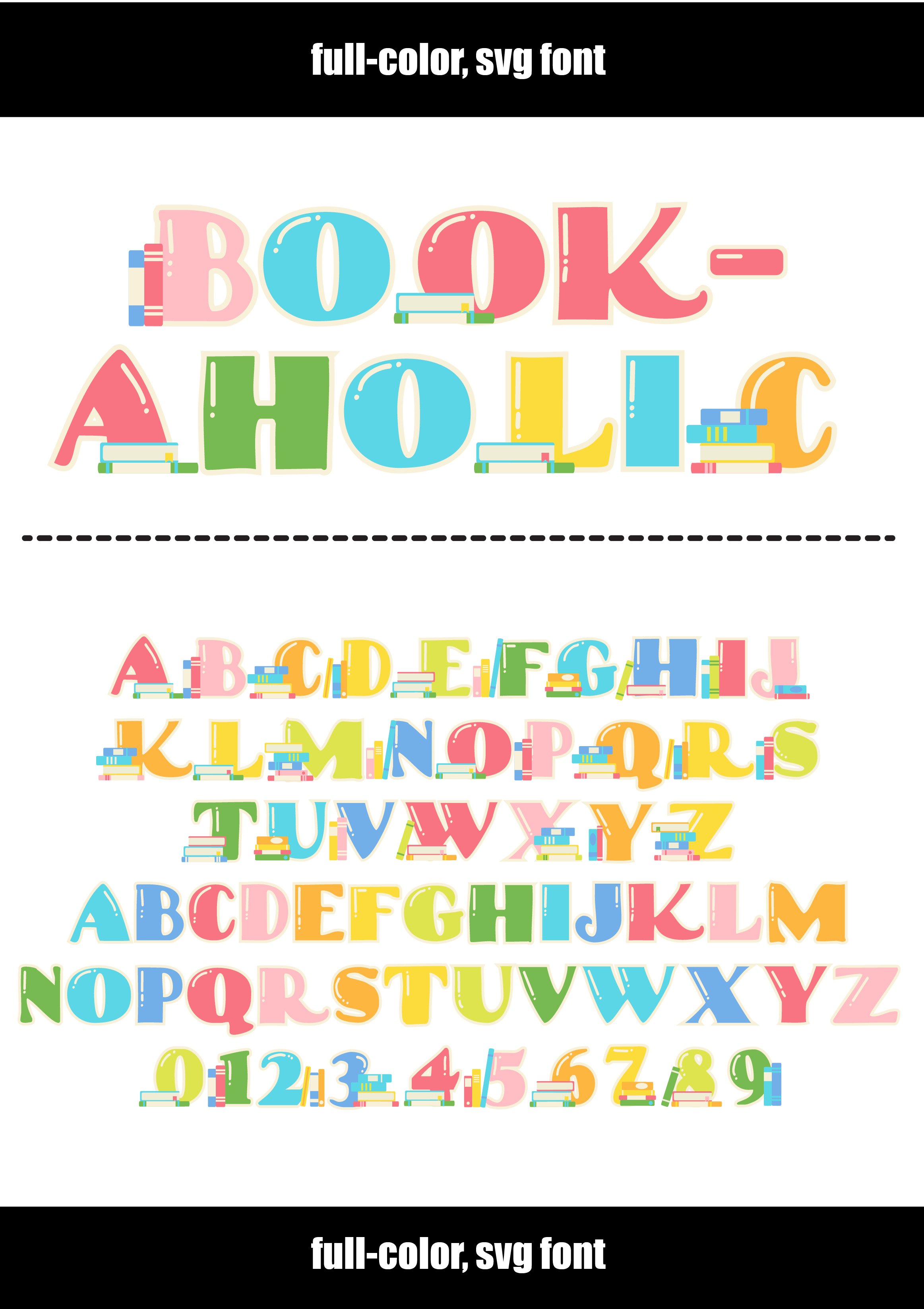 School Themed Full Color SVG Font