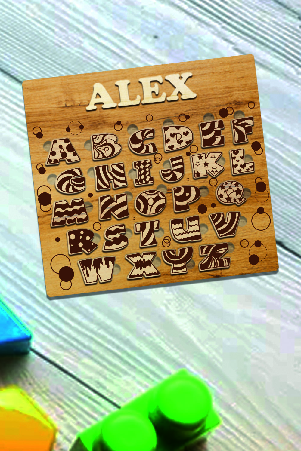 Alphabet Puzzle for Kids, Cut Template, Laser Cut File