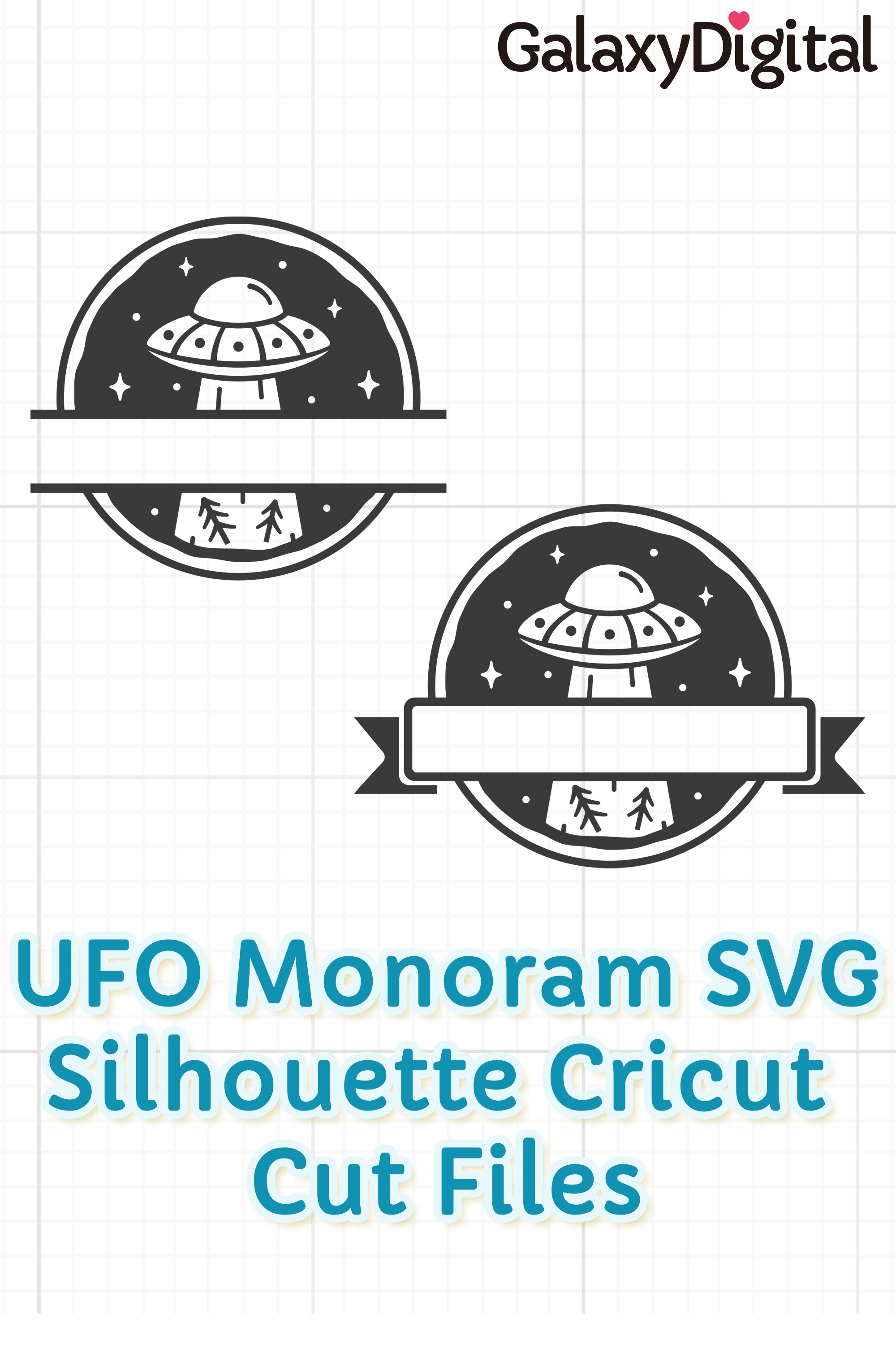 UFO Monogram SVG, UFO SVG