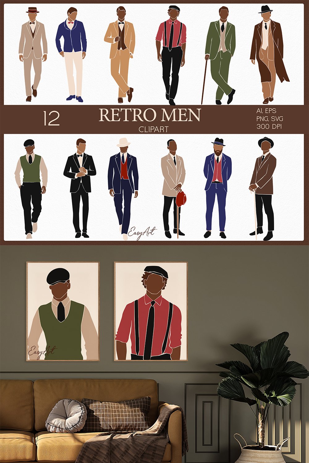Retro Male PNG, Boss man svg, Gentlemen clipart, Black man