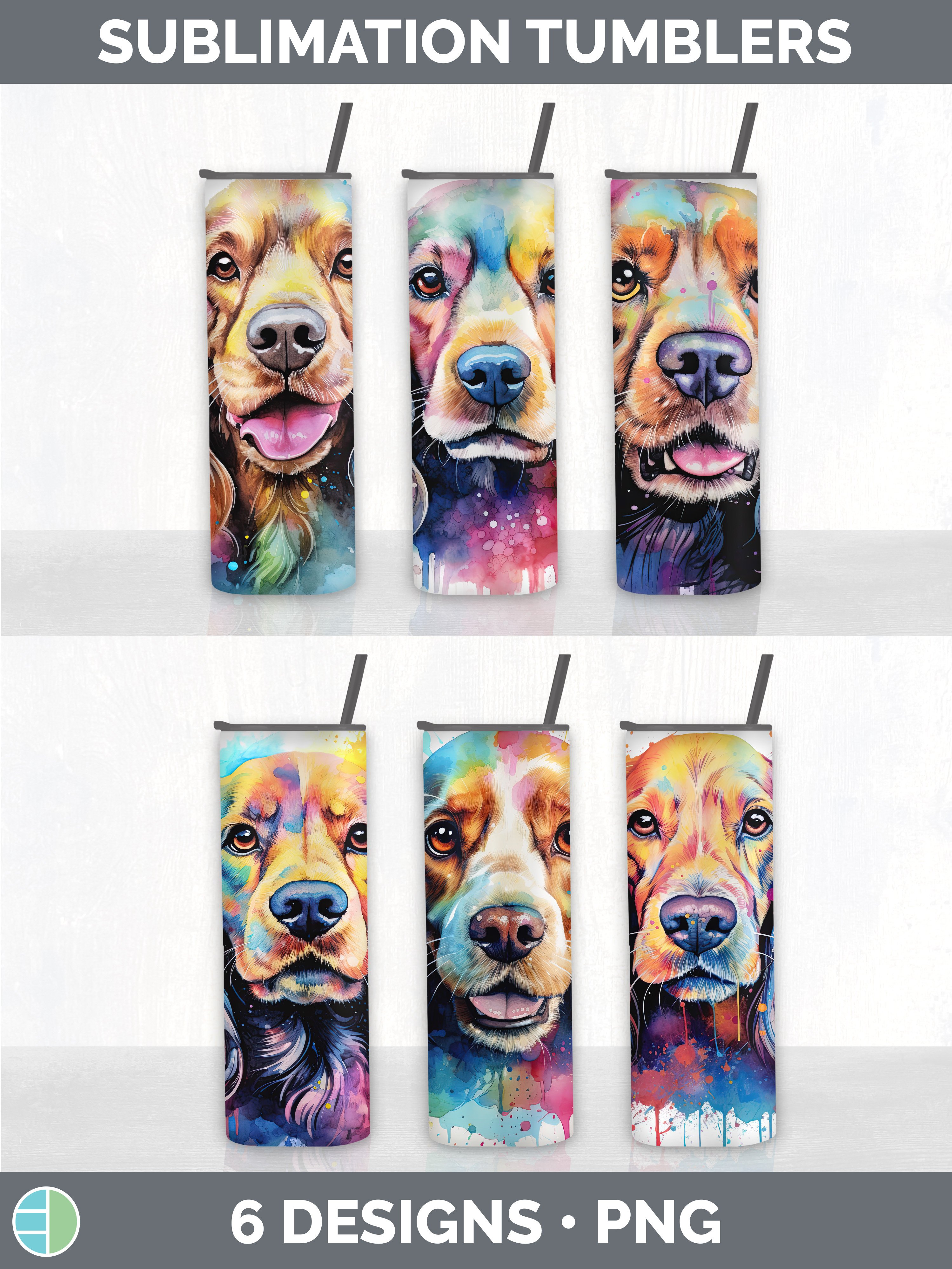 Splat Rainbow Spaniel Dog Tumbler | Sublimation 20 oz Skinn