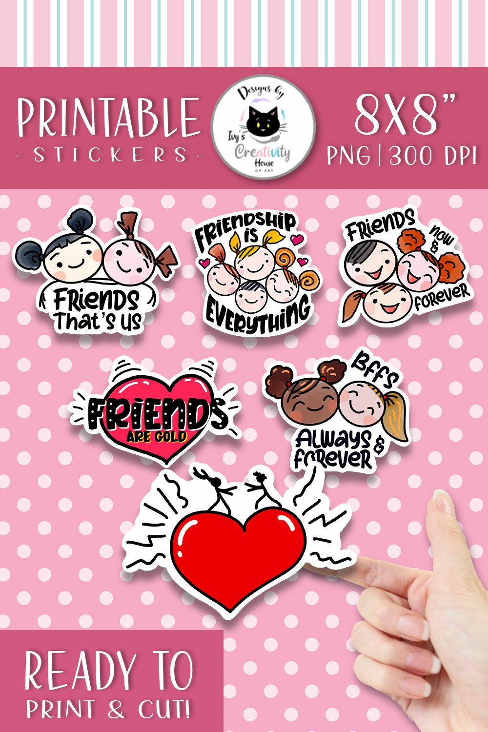 Best Friends Sticker Pack | 6 Friendship Stickers