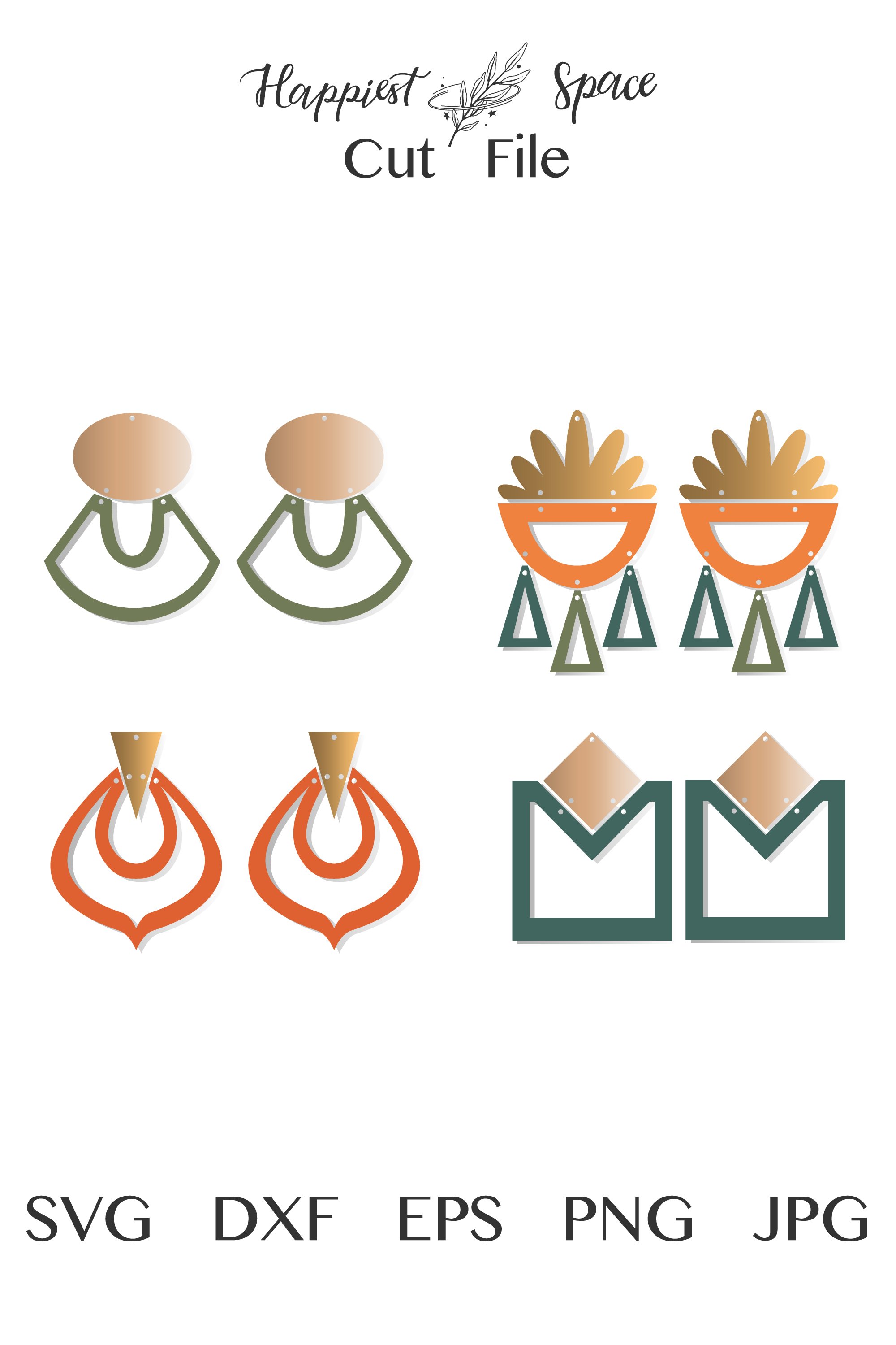 Boho Earring SVG. Faux Leather Earrings. (1514918)