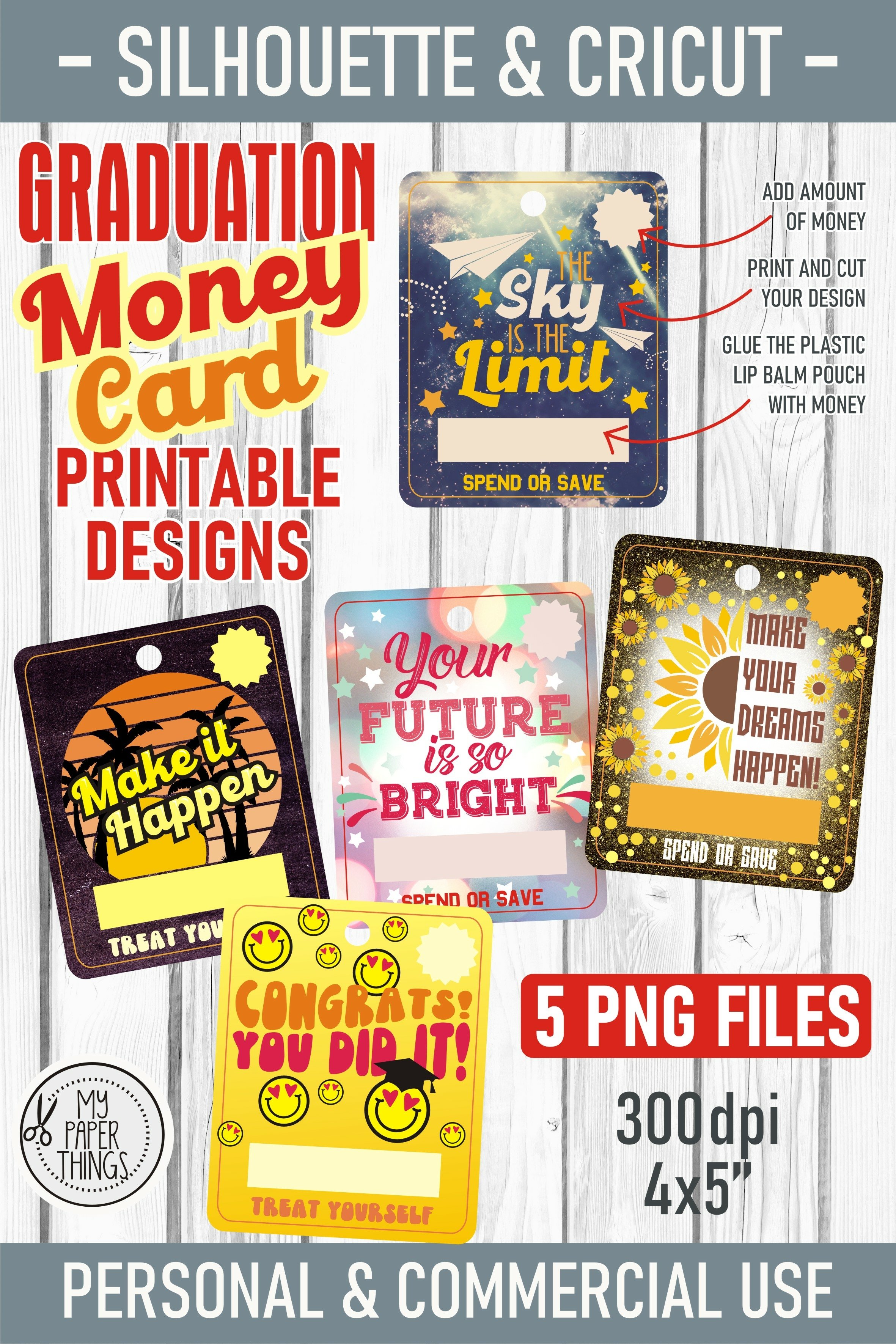 Graduation Money Card PNG Designs