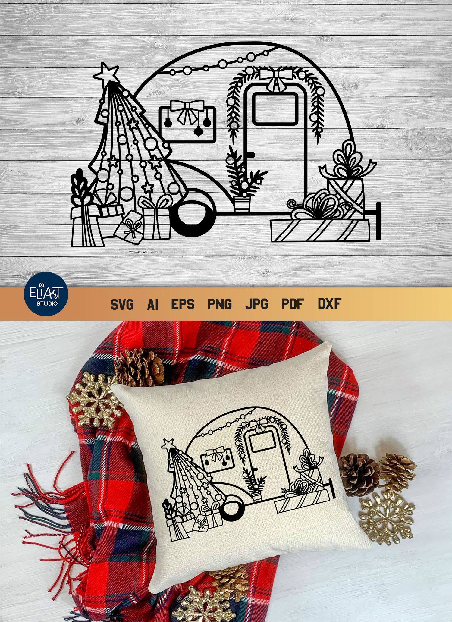Christmas SVG Camping | Christmas Camper SVG | Camper Van