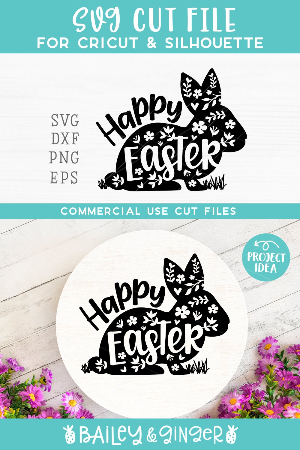 Happy Easter SVG - Bunny SVG Cut File
