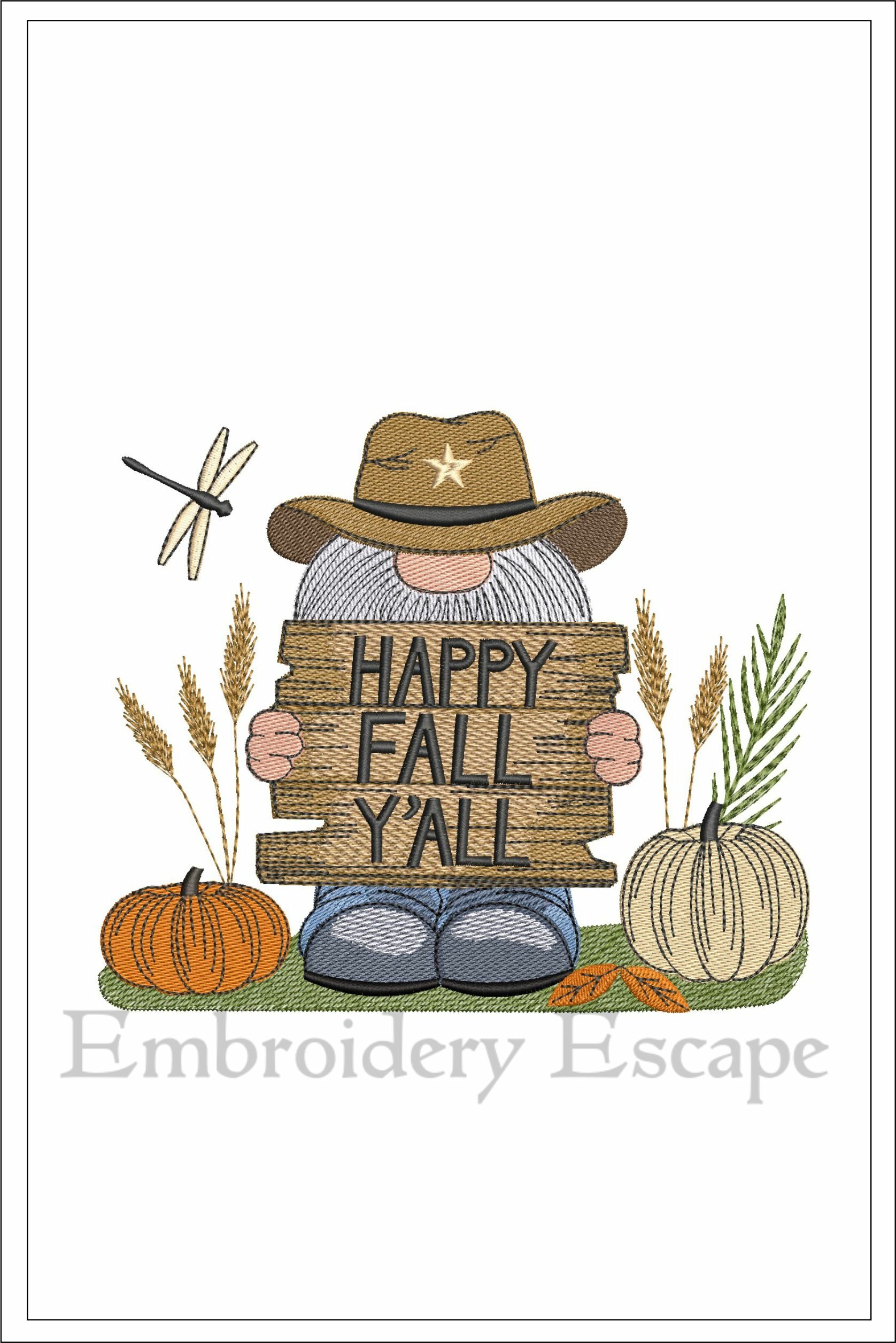 Happy Fall Y'all embroidery design (4576710)