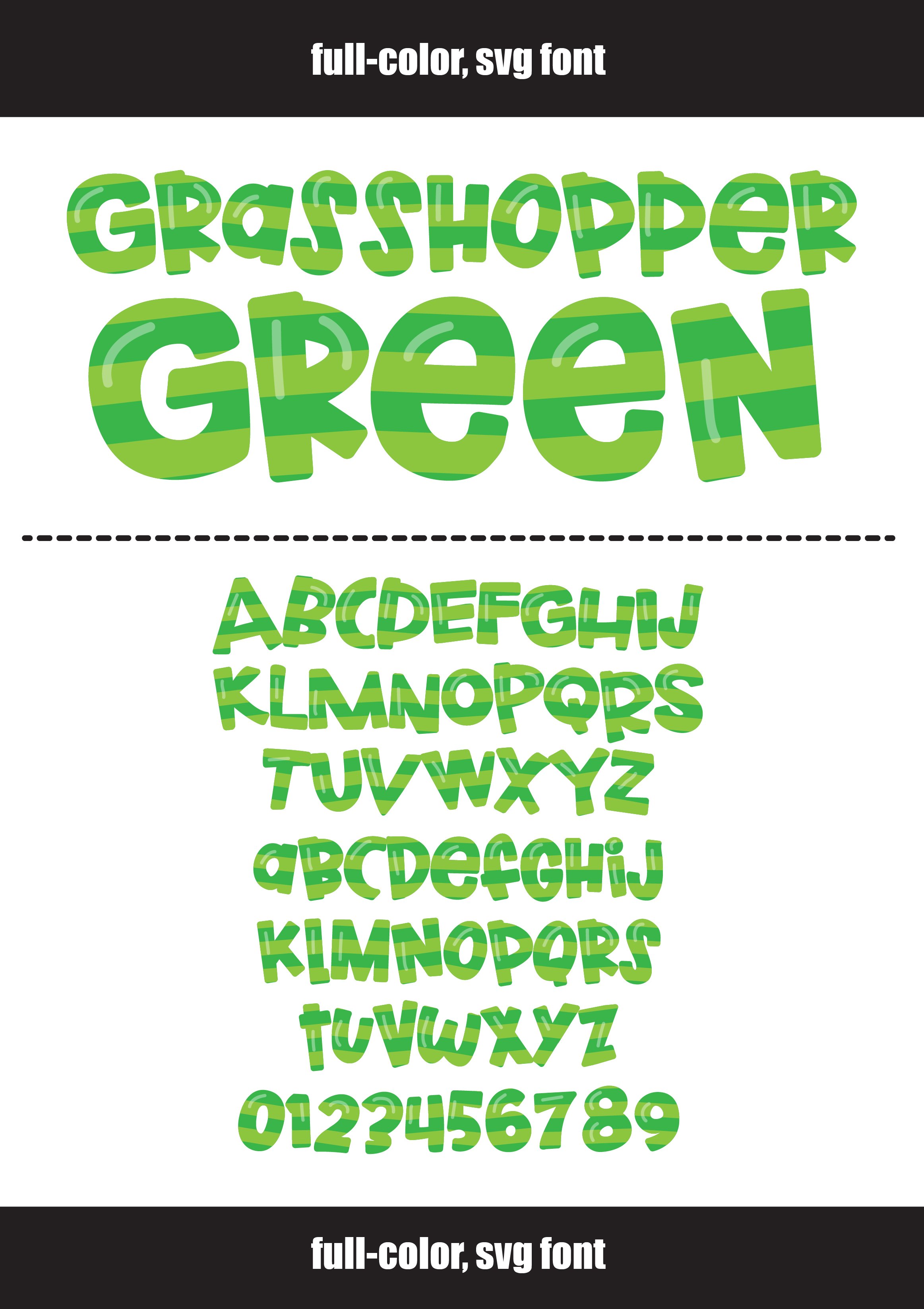 Green Full Color SVG Font Great for Spring or Easter