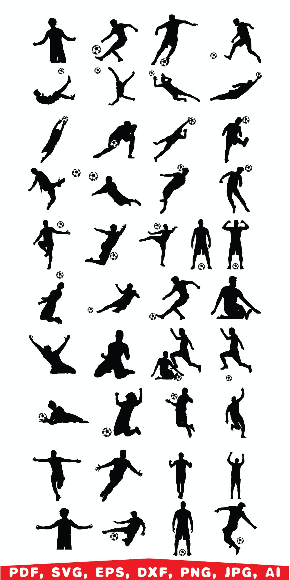 Soccer svg bundle, Soccer player Silhouette svg