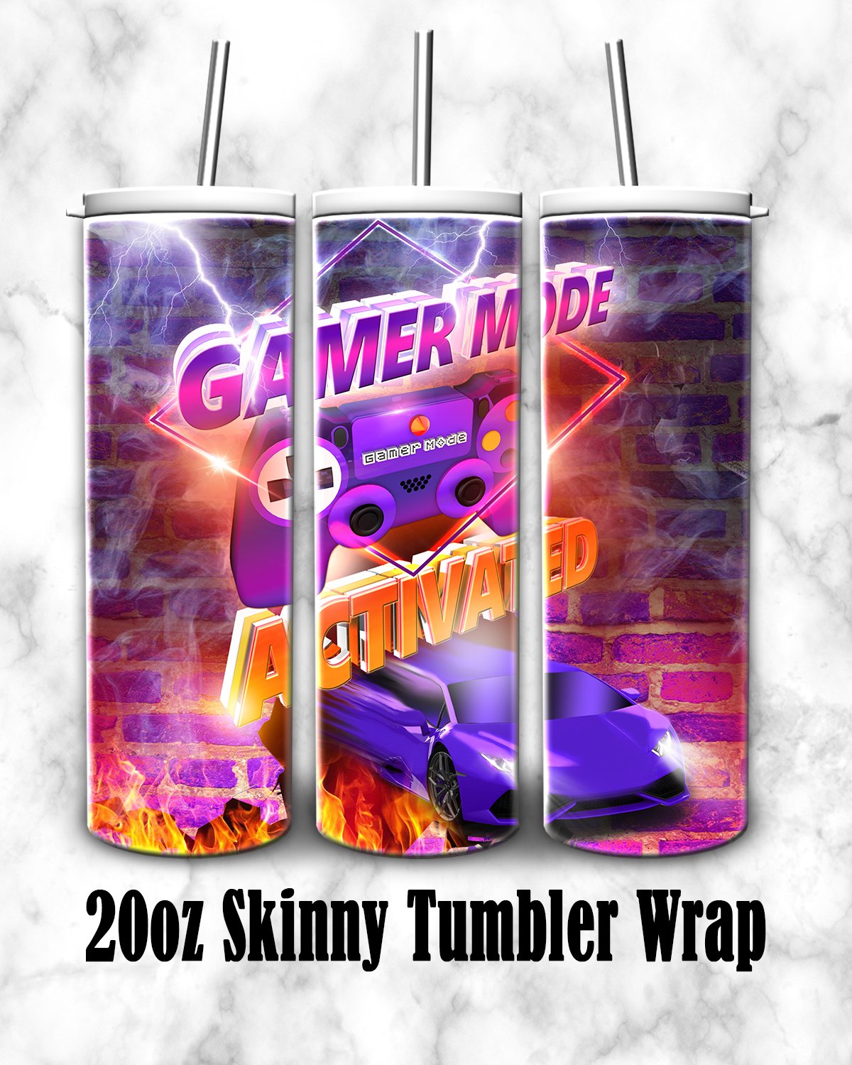 Gamer Tumbler Wrap, Game Mode Activated, Tumbler Gamer