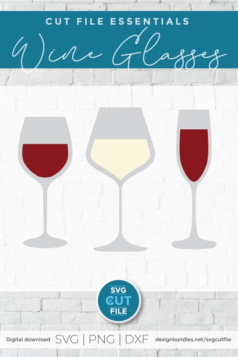 Wine glass svg - red wine and white wine glasses for crafter