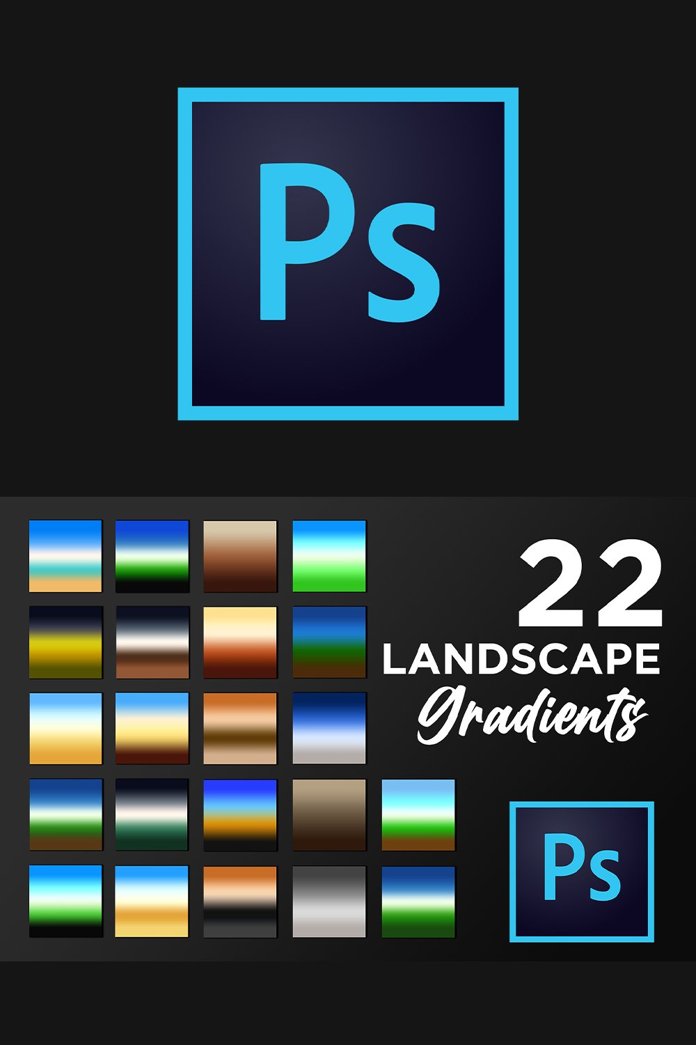 Adobe Photoshop landscape gradient pack GRD gradients