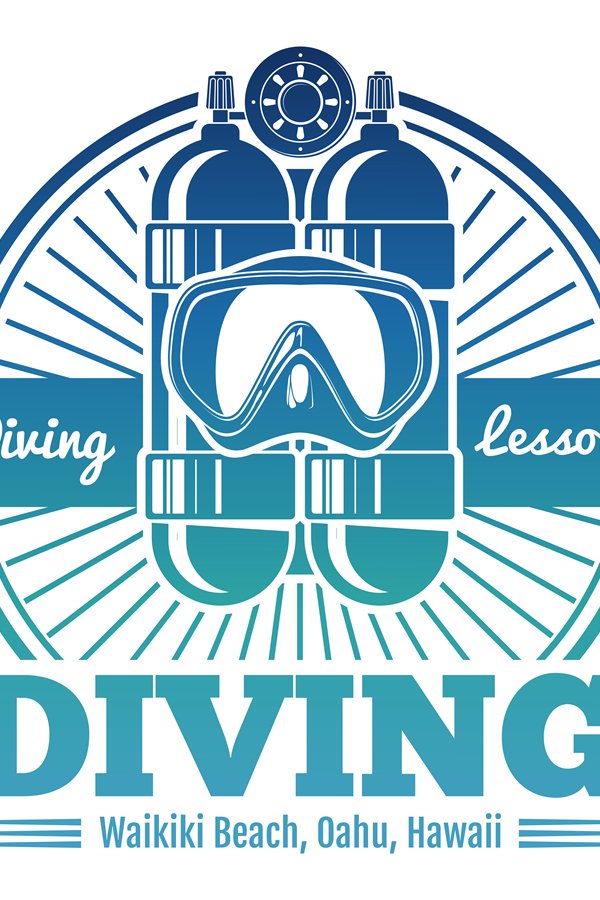 Color diving club emblem or logo