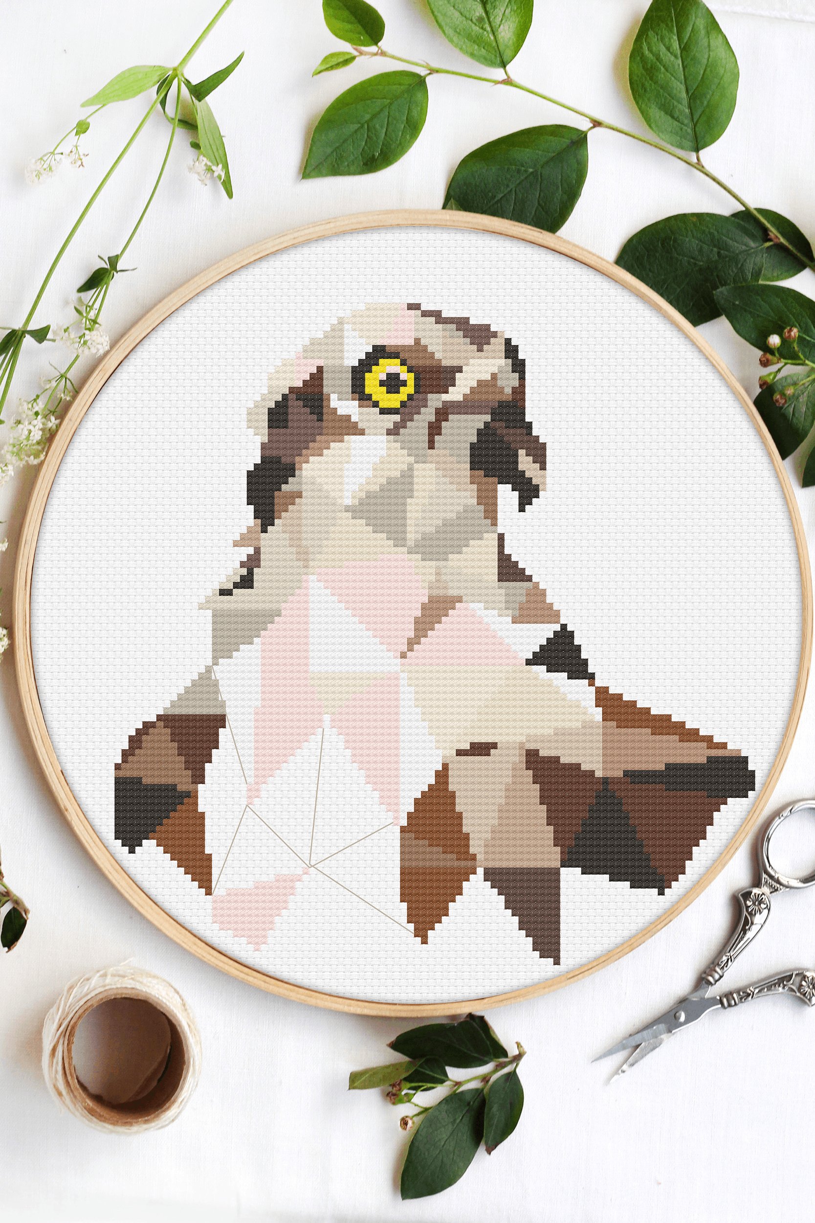 Osprey Cross stitch pattern PDF Geometric bird Woodland Wild