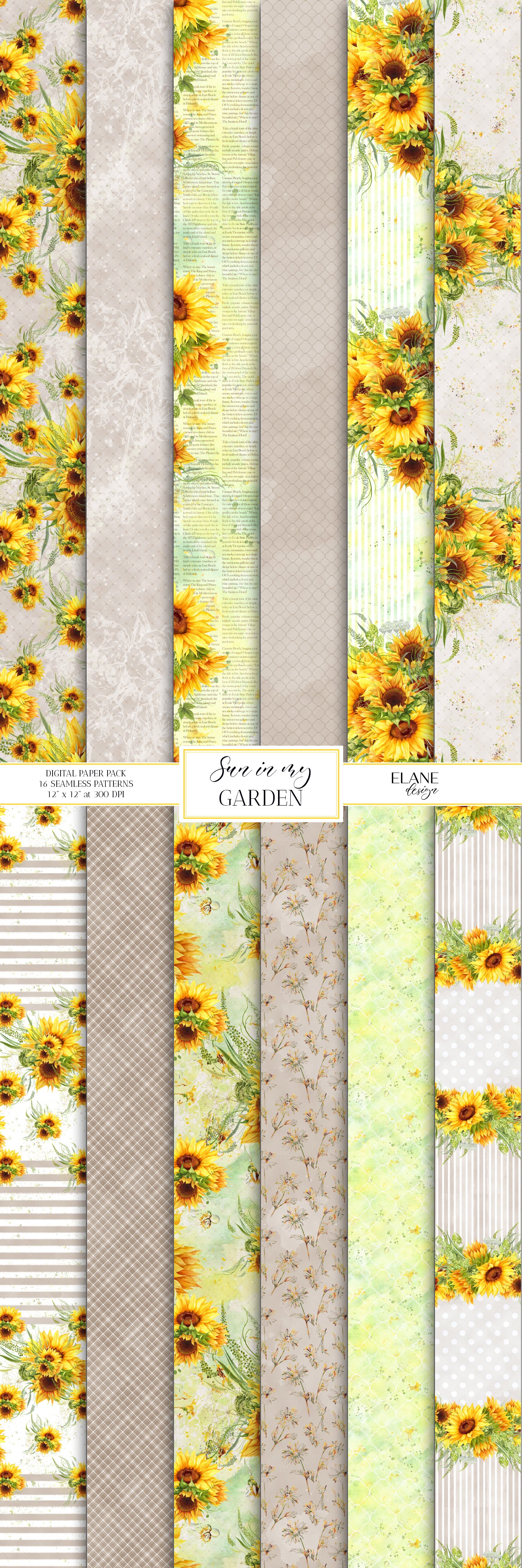 Sunflowers Digital Paper, Summer Digital (4214833)