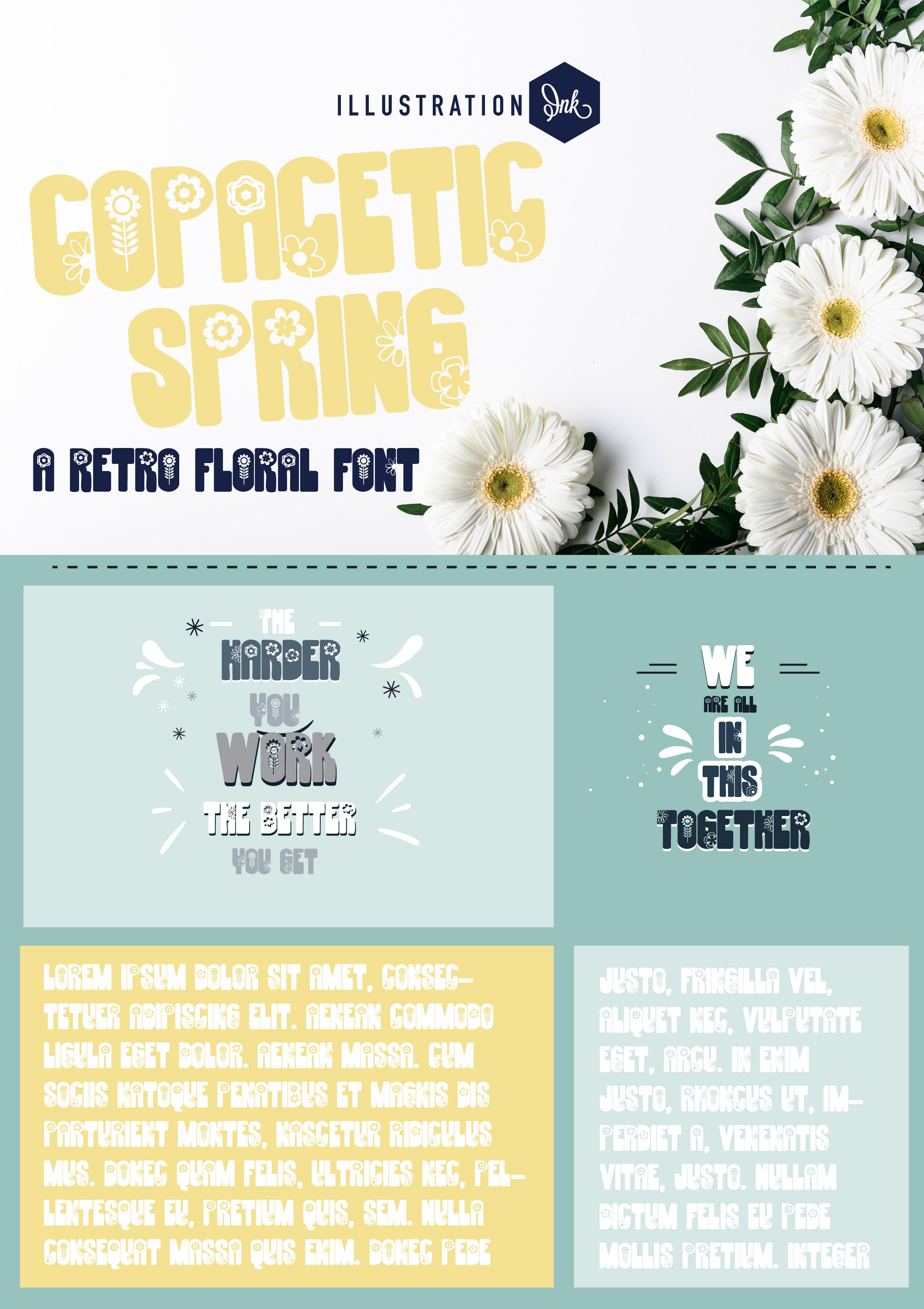 Retro flower font