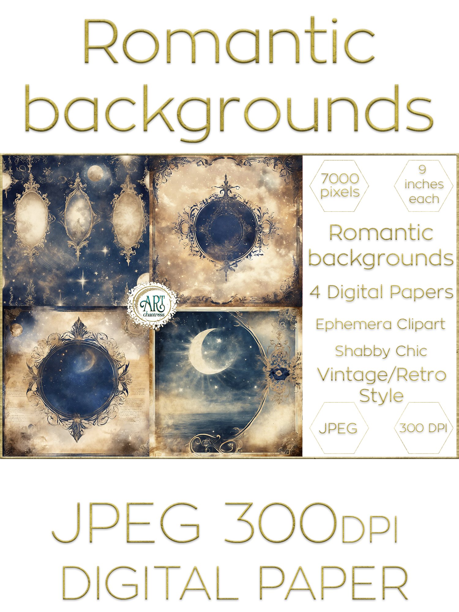 Vintage watercolor digital papers backgrounds soft (2968815)