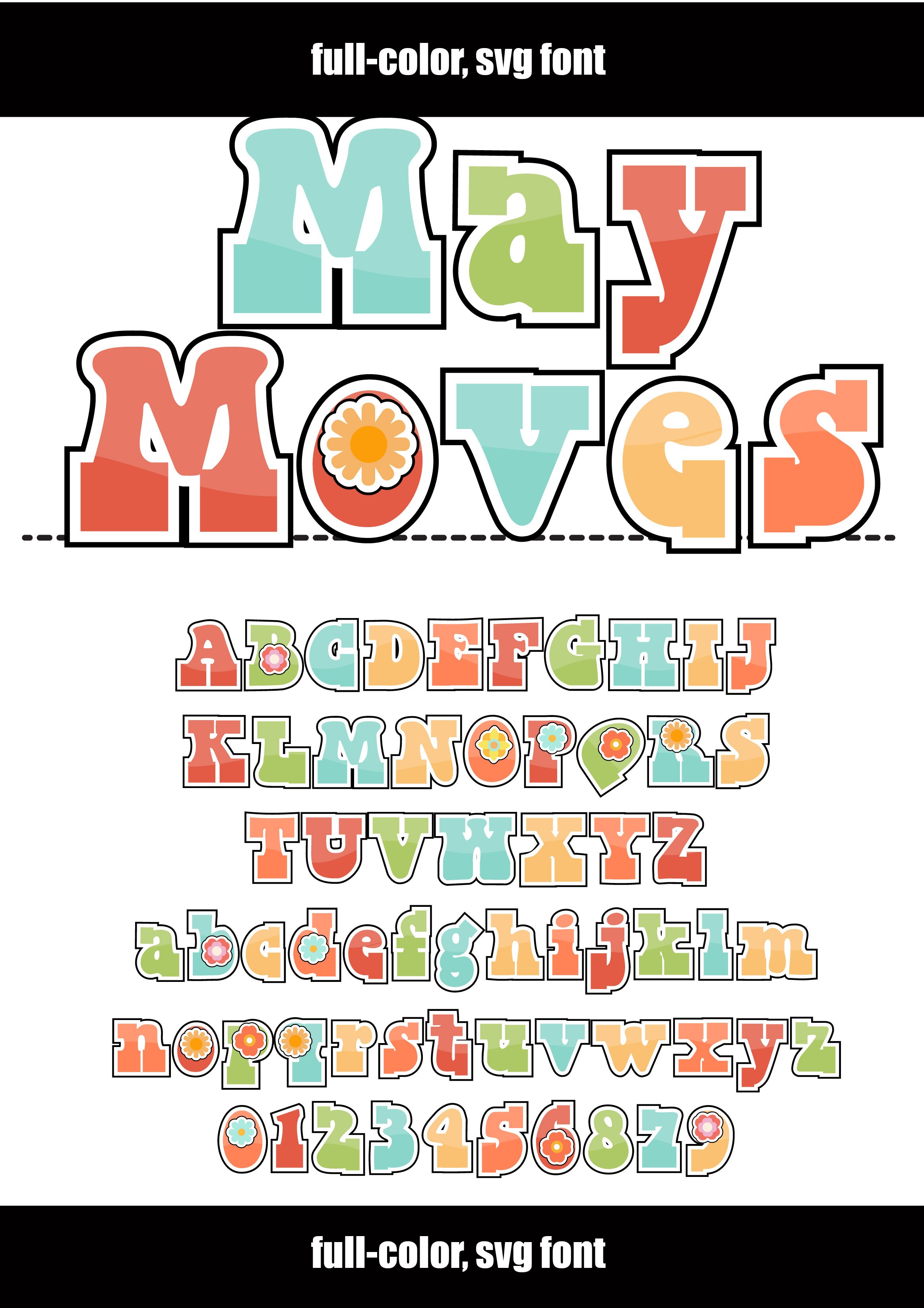 Full Color SVG floral font