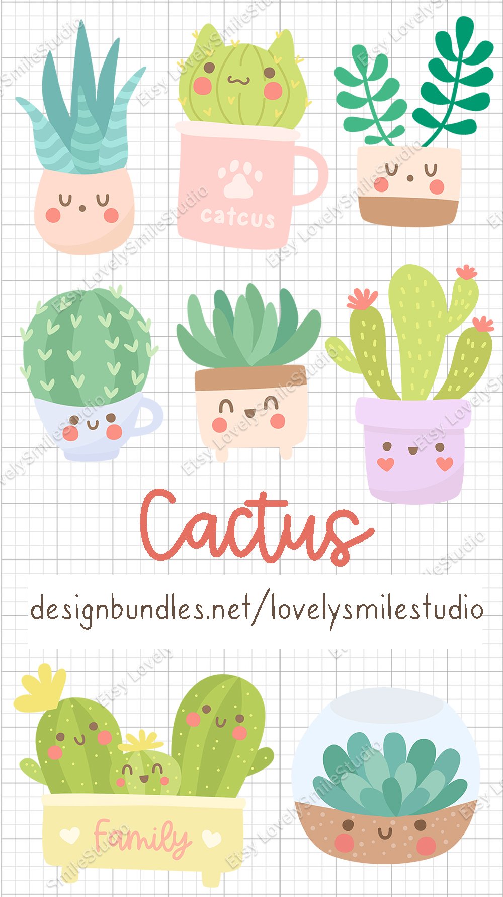 Cactus and succulent clip art svg, png, eps