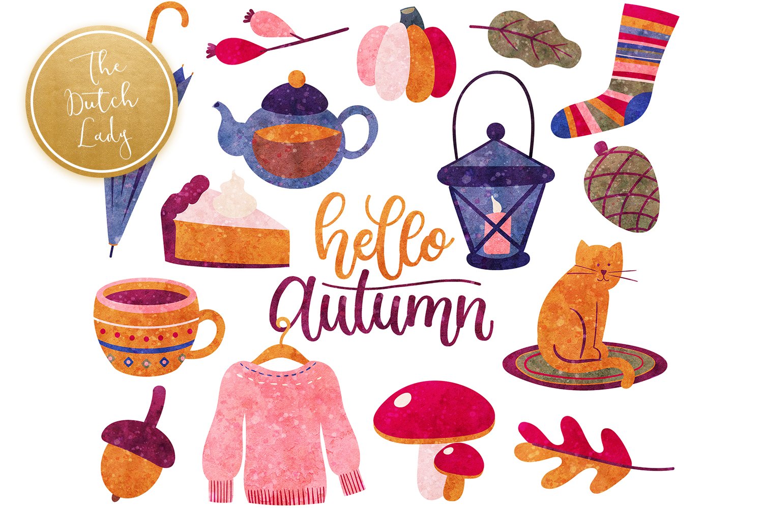 Cozy Autumn & Fall Elements Clipart Set
