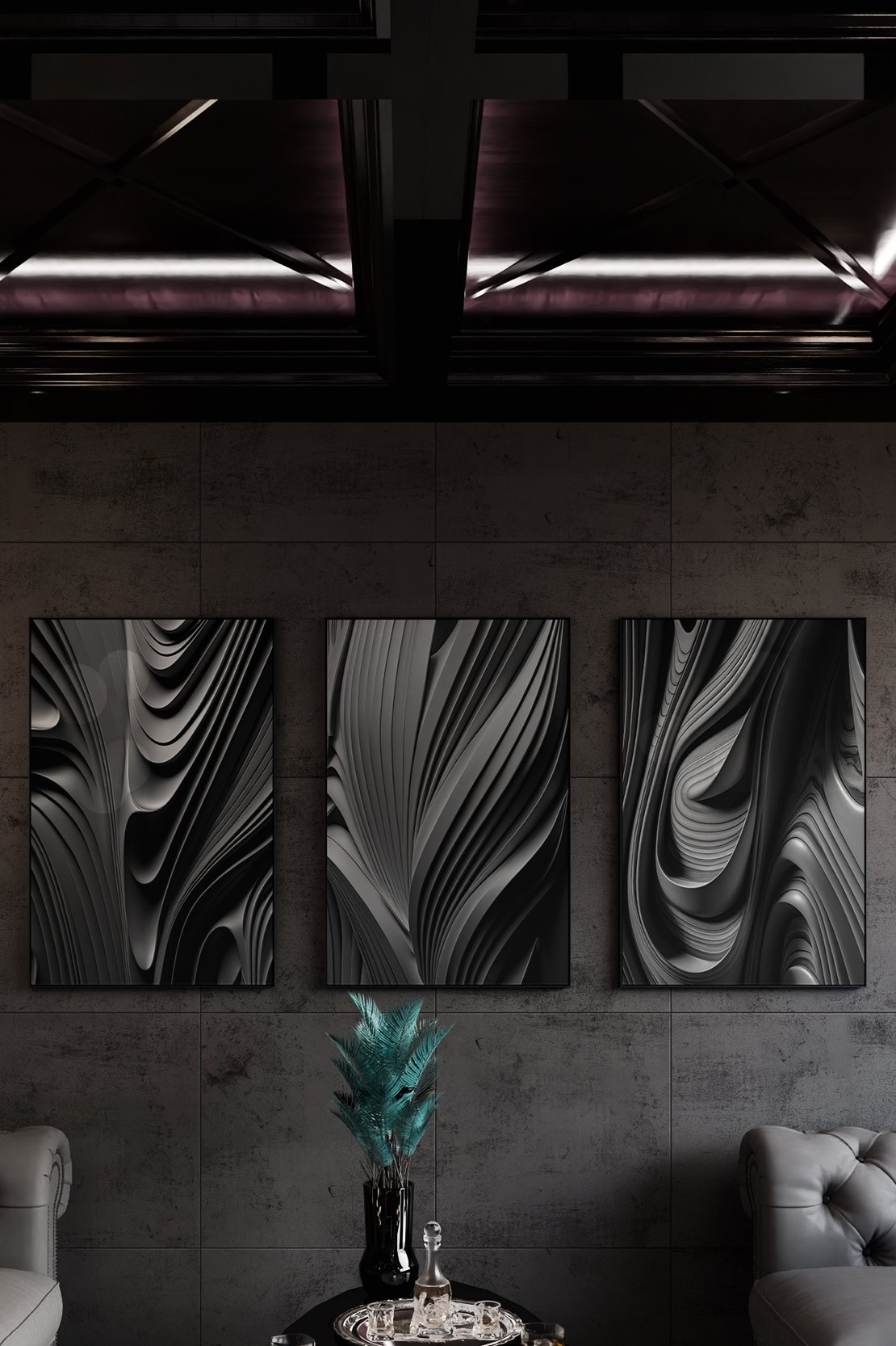 Gray Abstraction - 3x Printable Wall Art