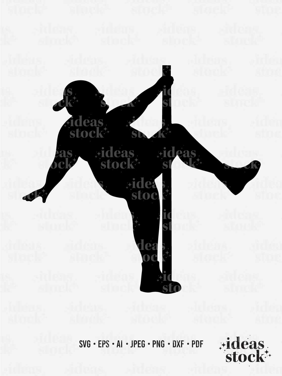 Fat Man Dance. Sexy Guy. Chubby Man. Silhouette. Husband.