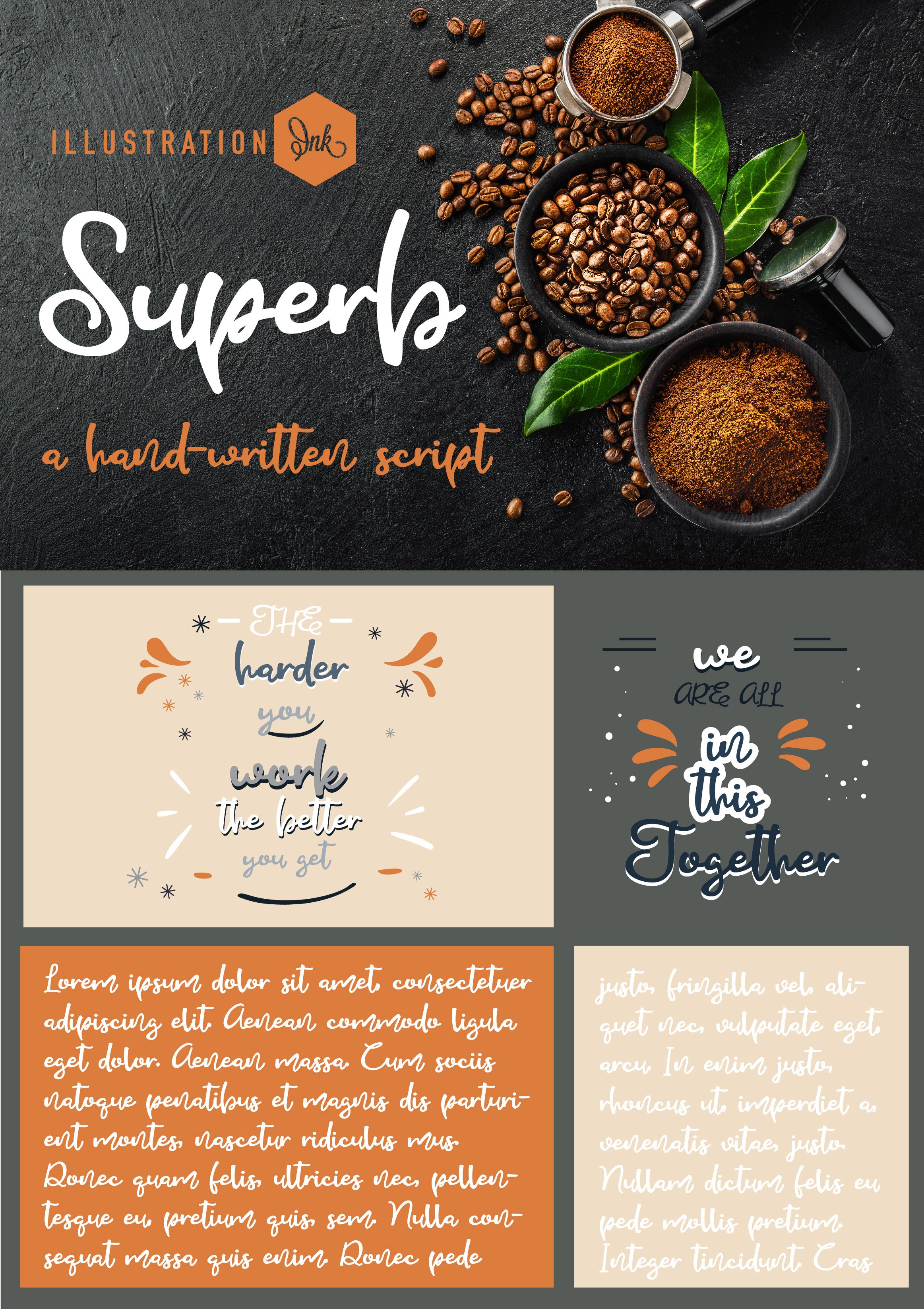 Handcrafted cursive script