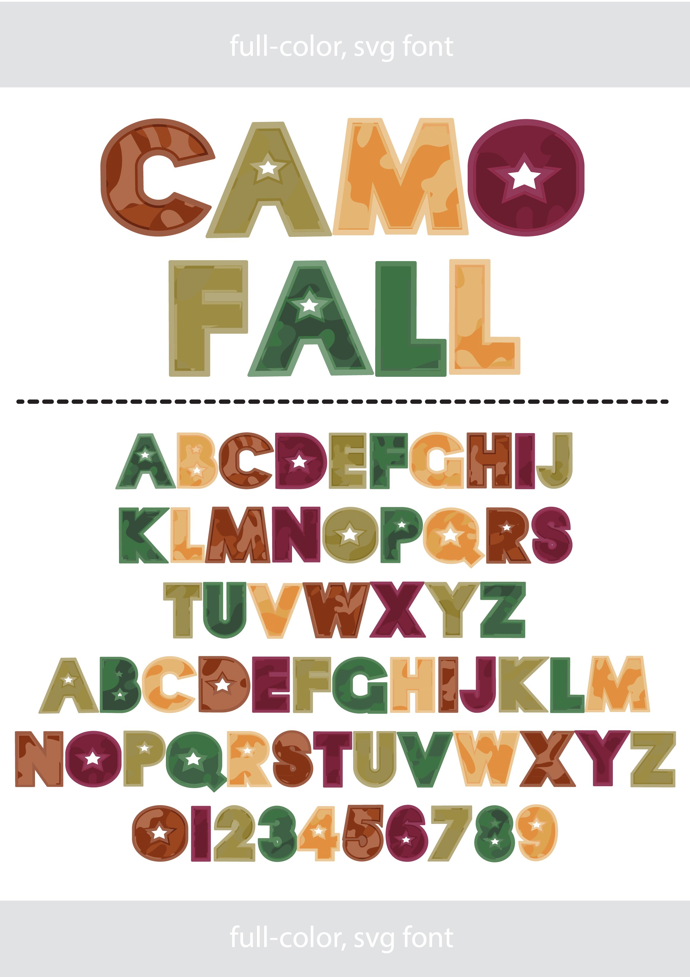 Full Color SVG Font great for autumn