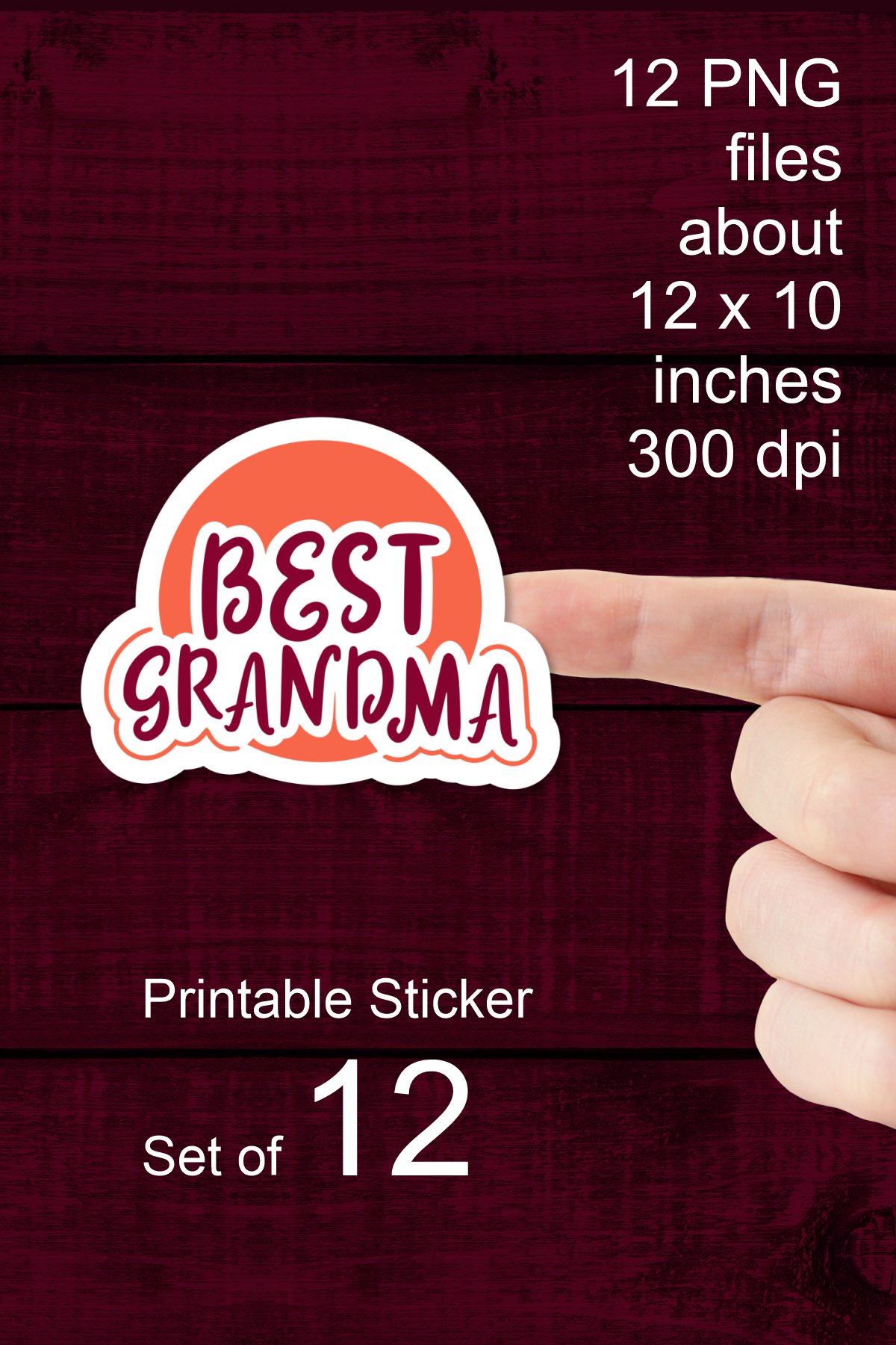 Best Grandma / Best Grandpa Rounded Edges Sticker Set of 12