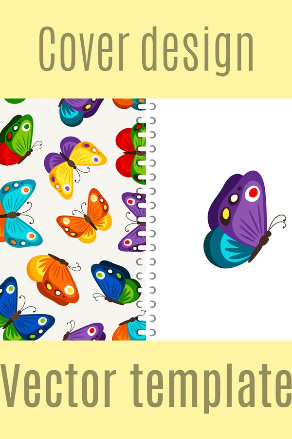Cover design with butterflies pattern