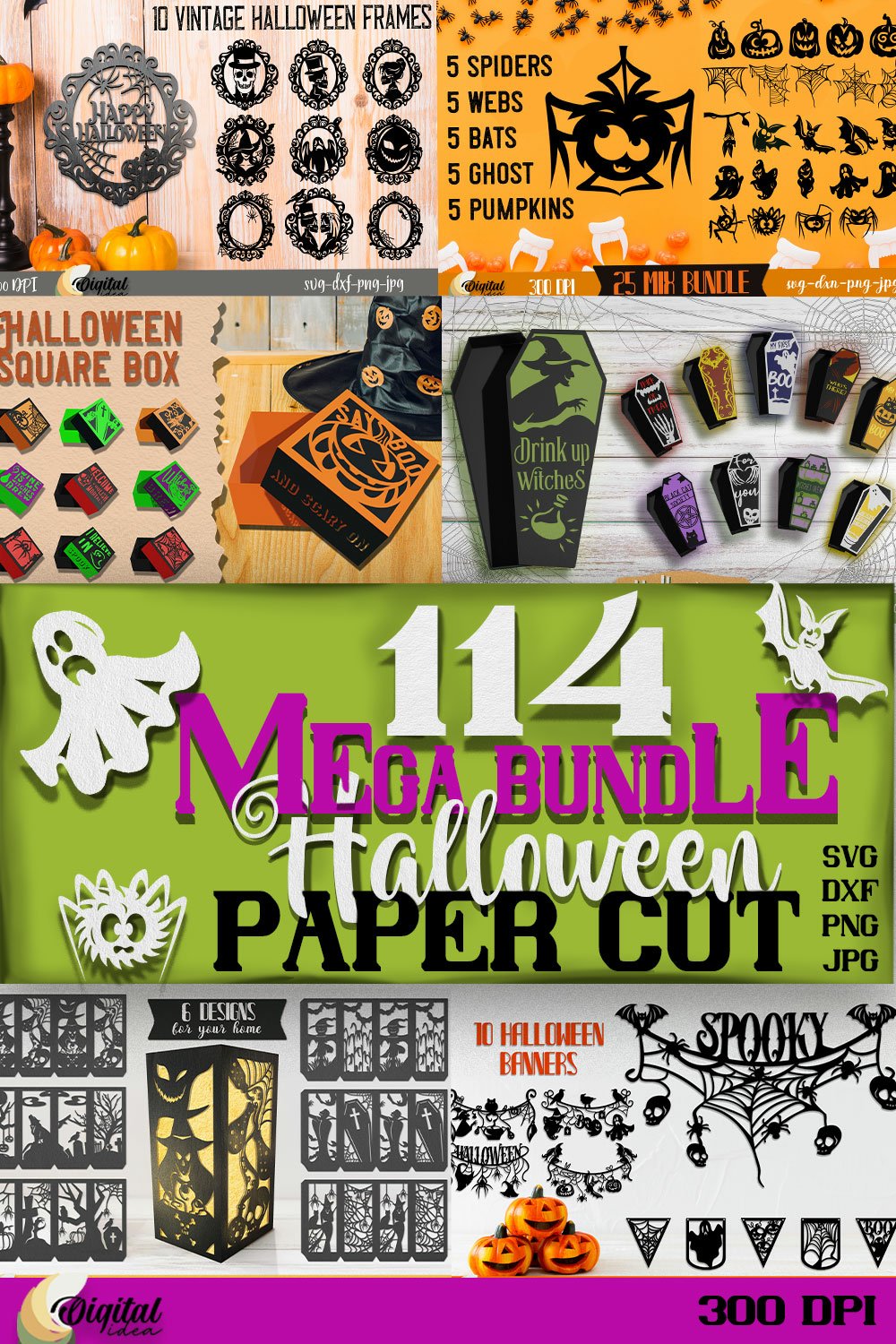 Halloween Paper cut Mega Bundle. 3D and Layered papercut