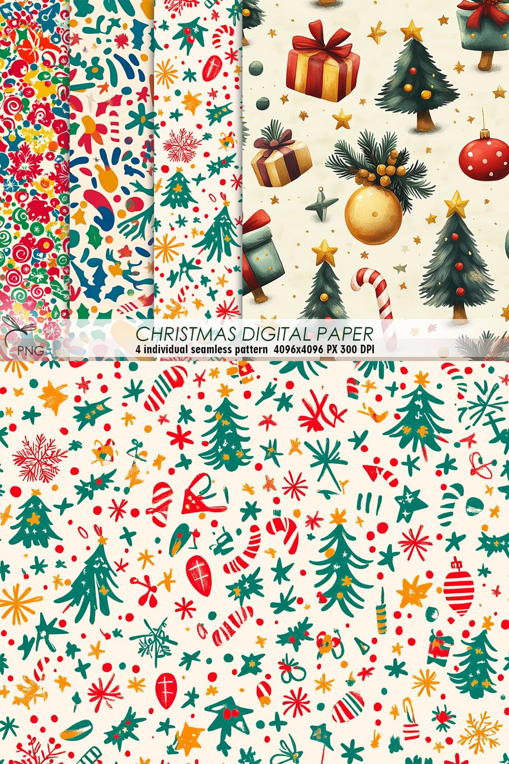 Christmas digital paper, background clipart (5038026)