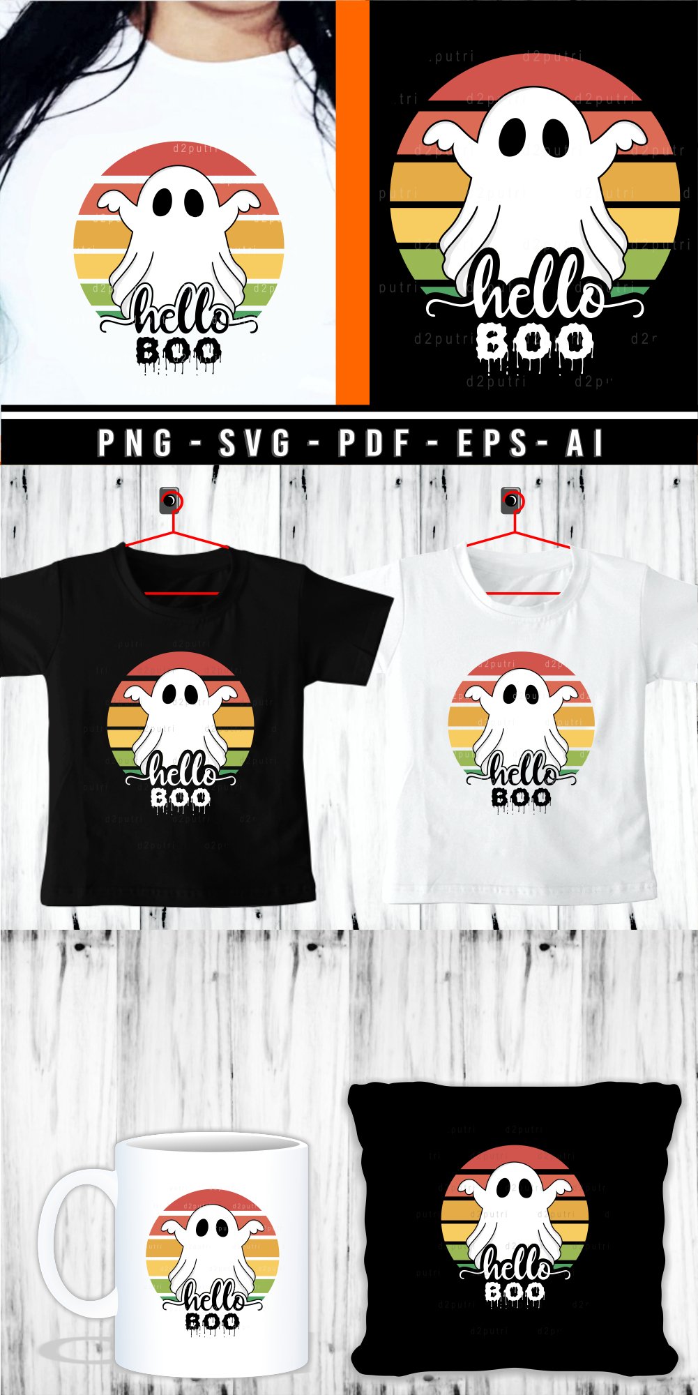 Hello Boo SVG | Halloween SVG | Halloween Sublimation Design
