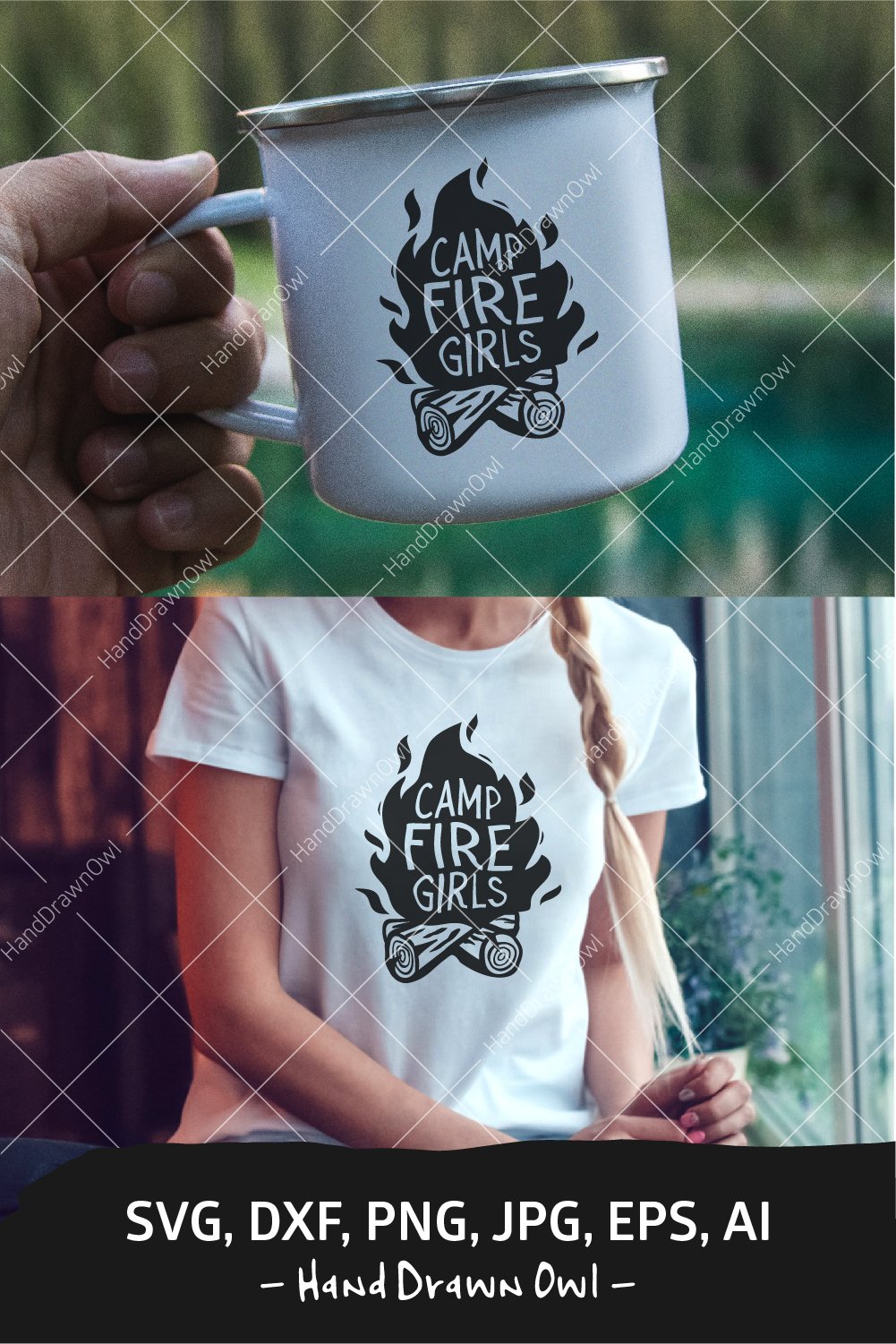 Hand Drawn Camping svg digital files for design