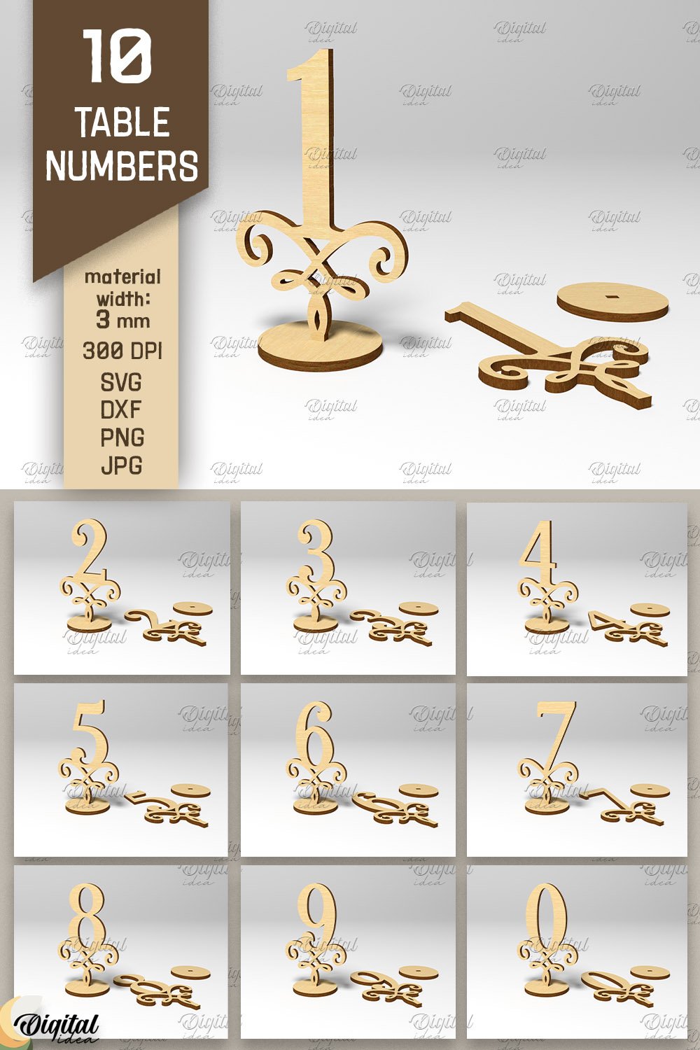 Table Numbers SVG Bundle. Wedding Table Numbers (3071392)