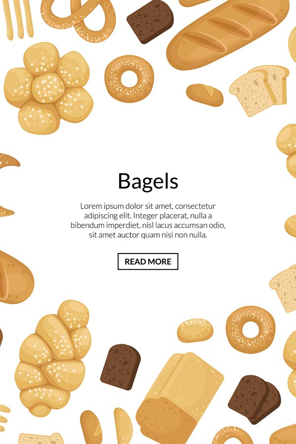 Vector cartoon bakery elements background with (871552)