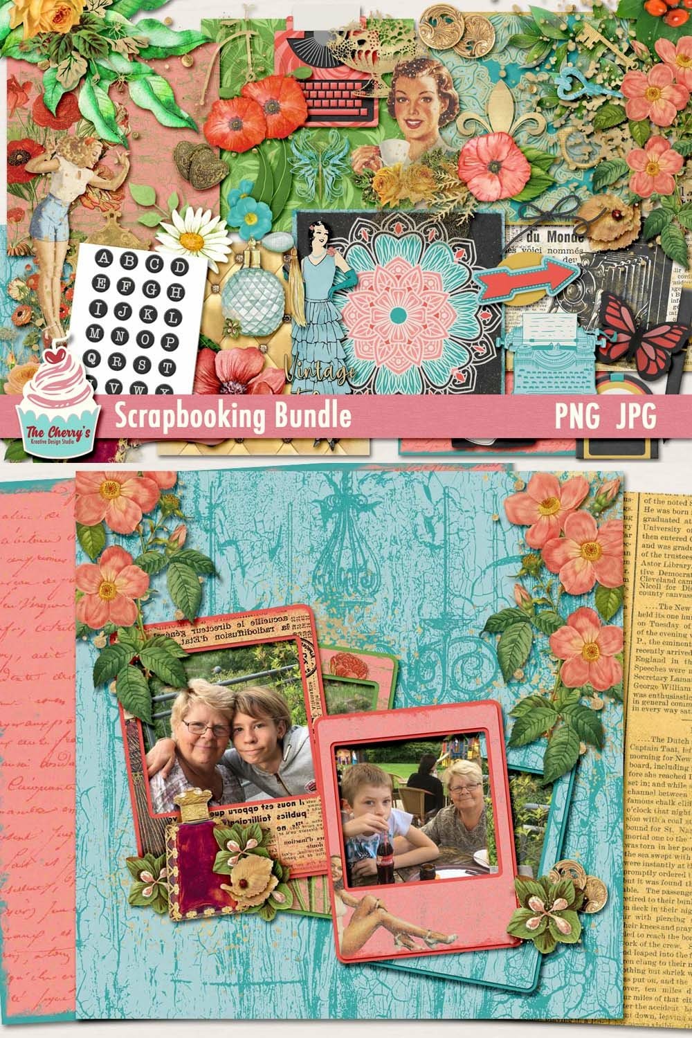 Very Vintage Digital Scrapbooking Bundle
