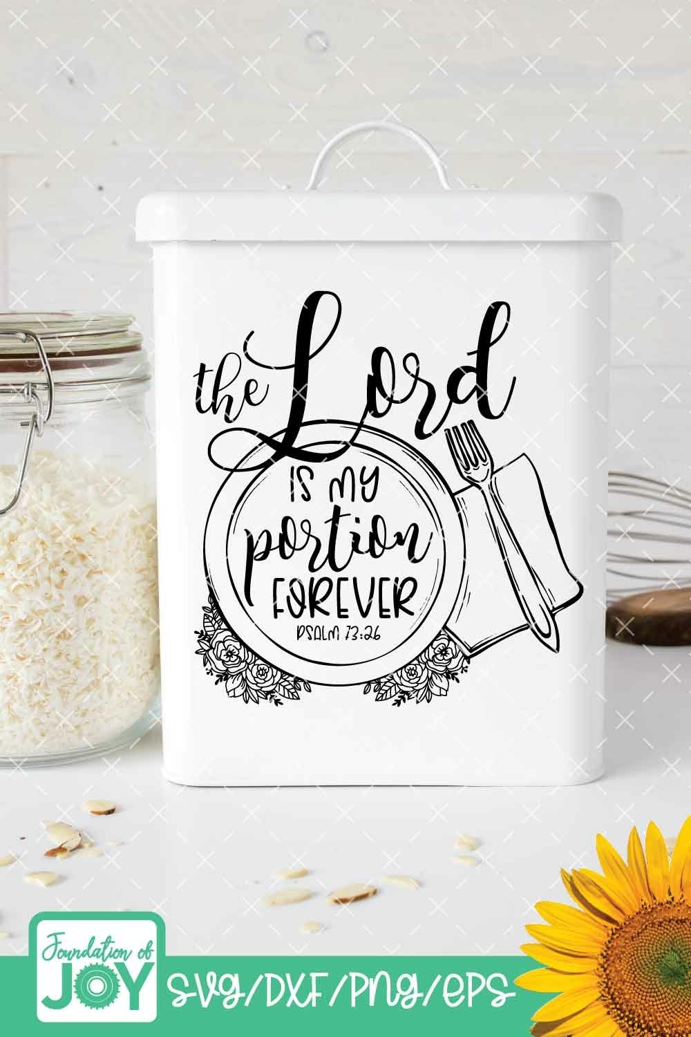 The Lord is my portion svg, Bible verse svg, Kitchen svg