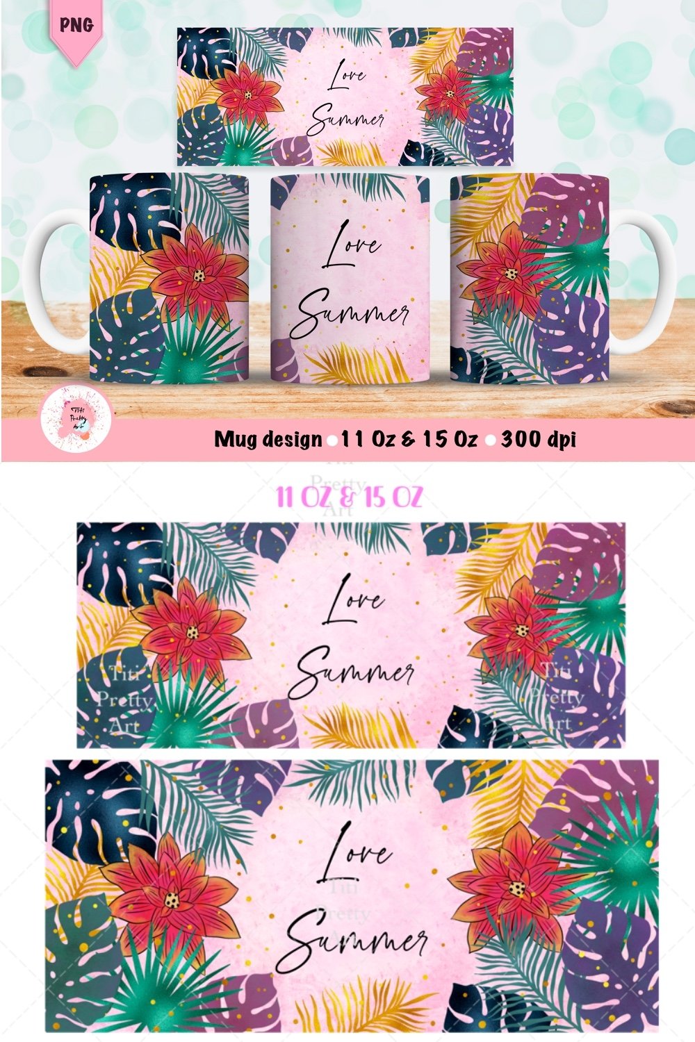 Summer Mug Sublimation Design