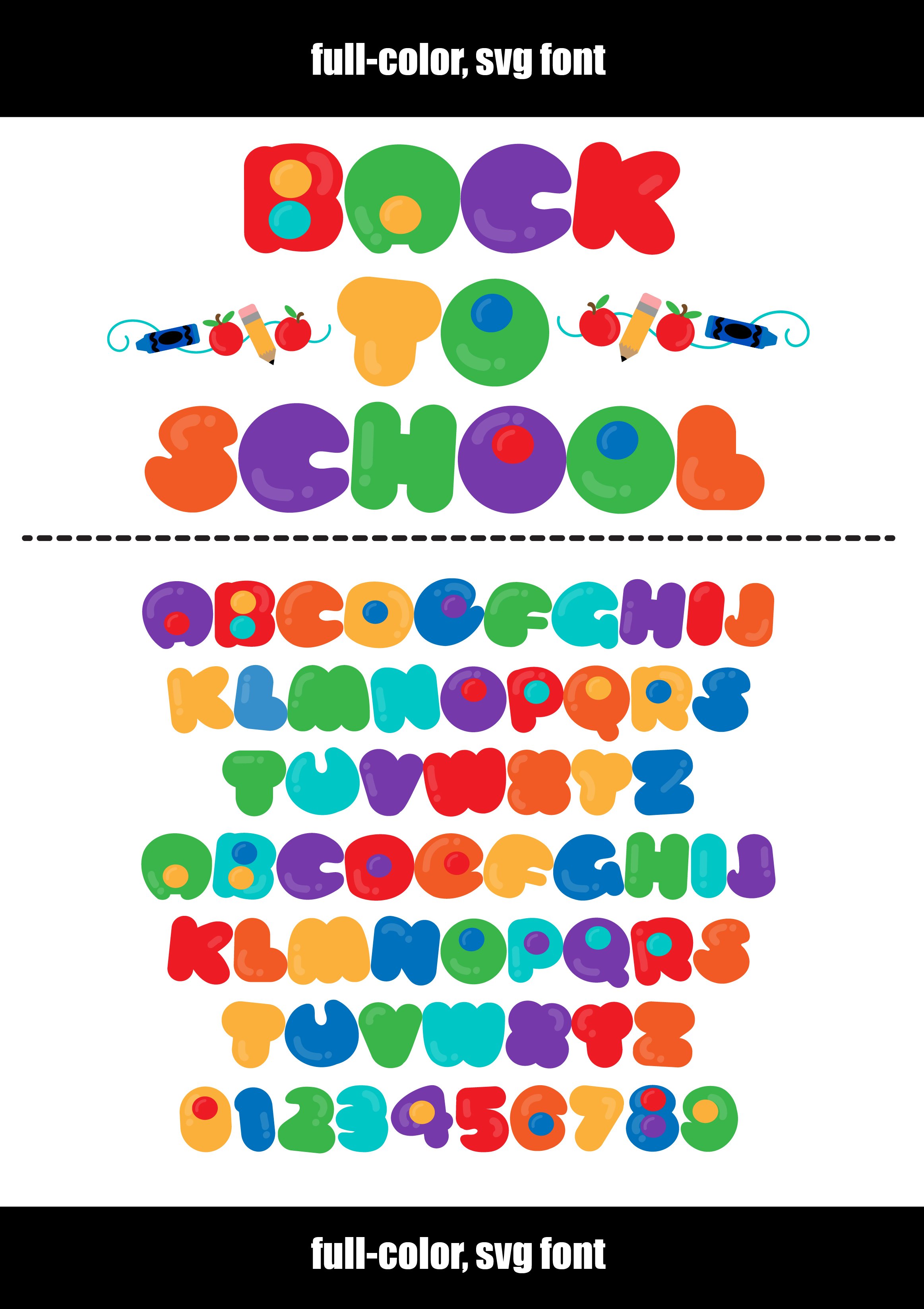 Full Color SVG Font for teachers and school