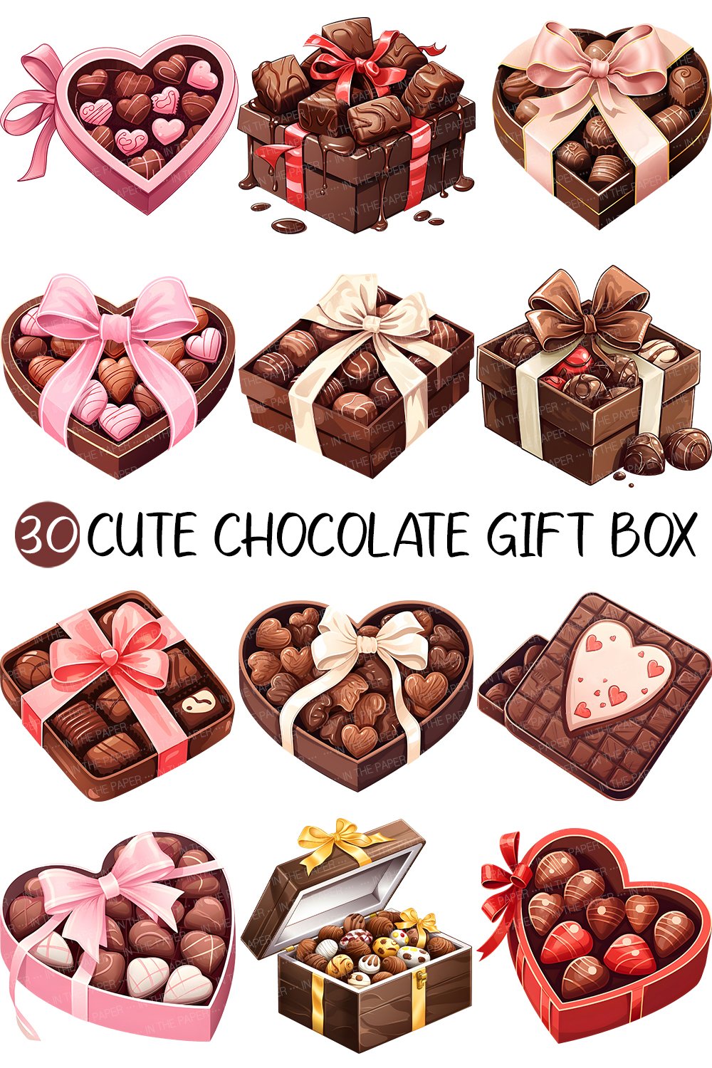 Cute Chocolate Gift Box PNG | Valentine's Day Sweets Clipart
