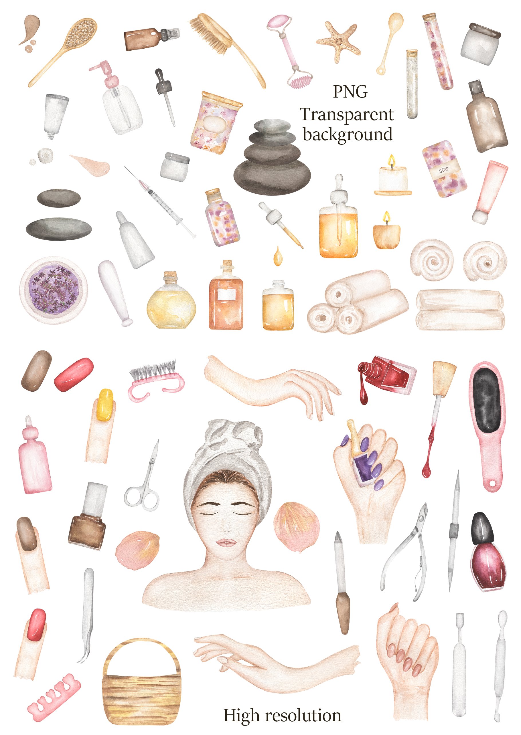 Watercolor Beauty Salon Collection Bundle