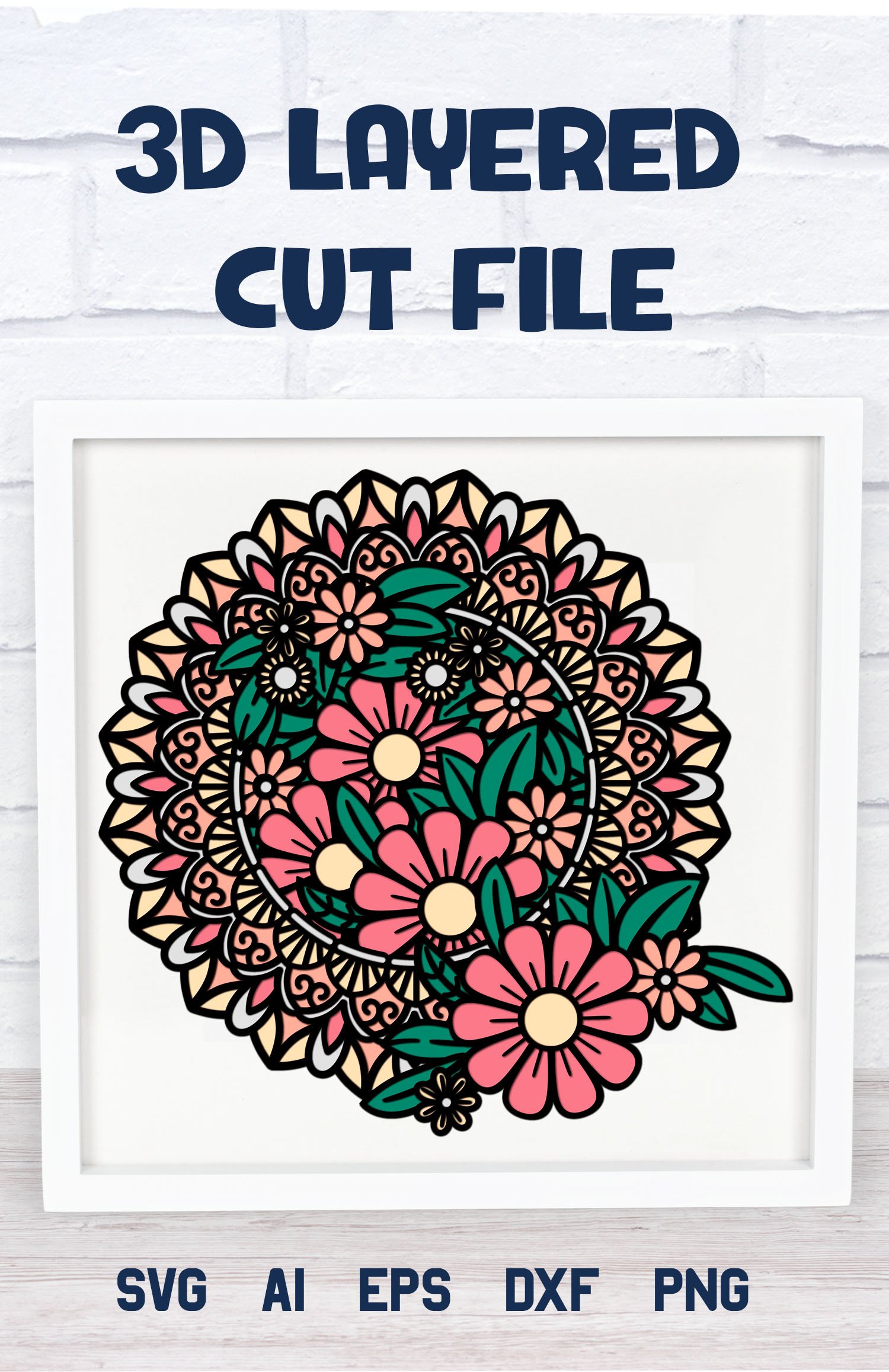 3d Layered SVG Floral Mandala | Mandala SVG Summer Design