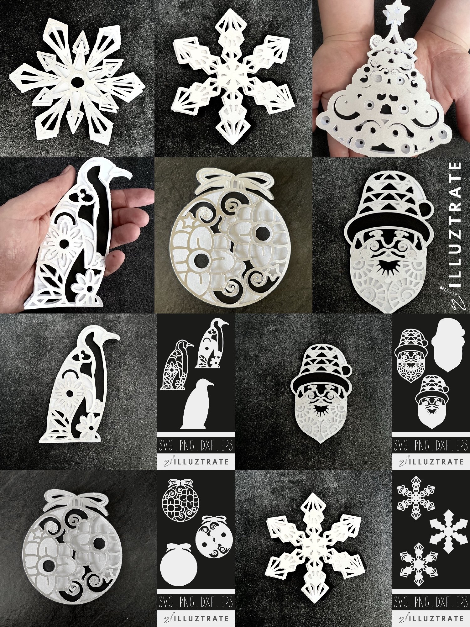 Christmas Paper Cutting Bundle | Paper Craft